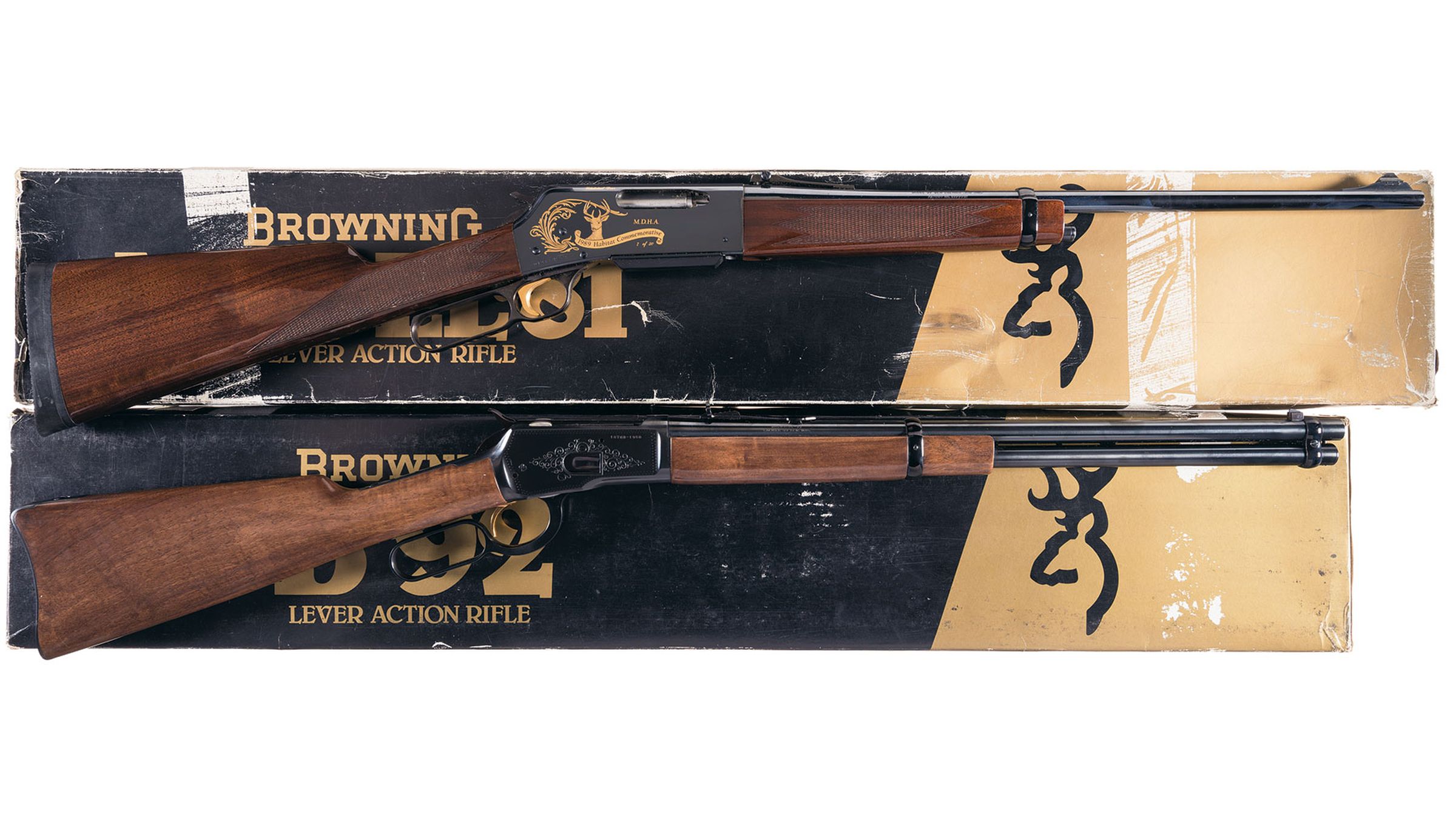 Two Commemorative Browning Lever Action Rifles with Boxes | Rock Island ...