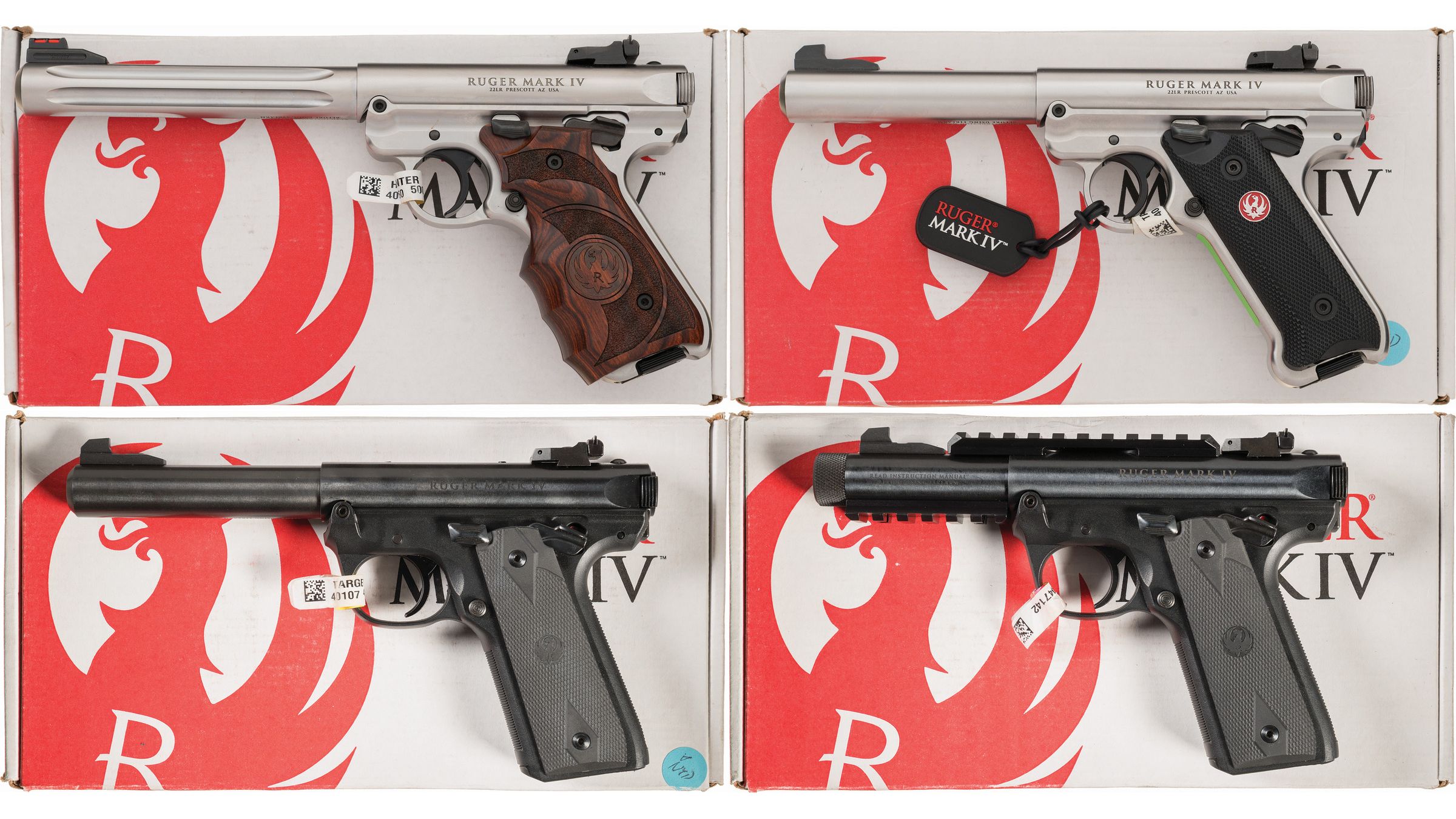Four Ruger Mark IV Semi-Automatic Pistols with Boxes | Rock Island Auction