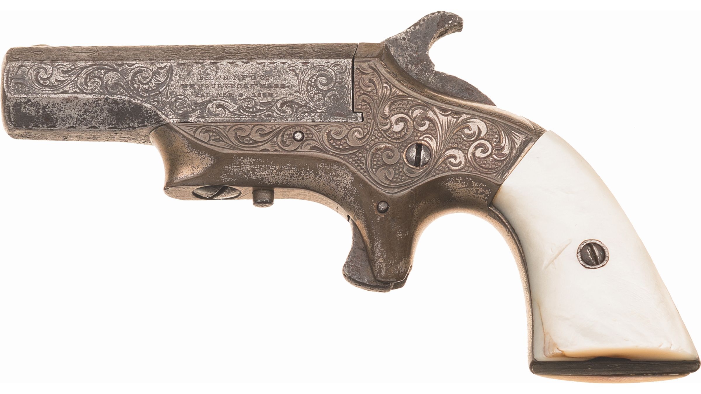 Engraved Brown Manufacturing Co. Southerner Derringer | Rock Island Auction