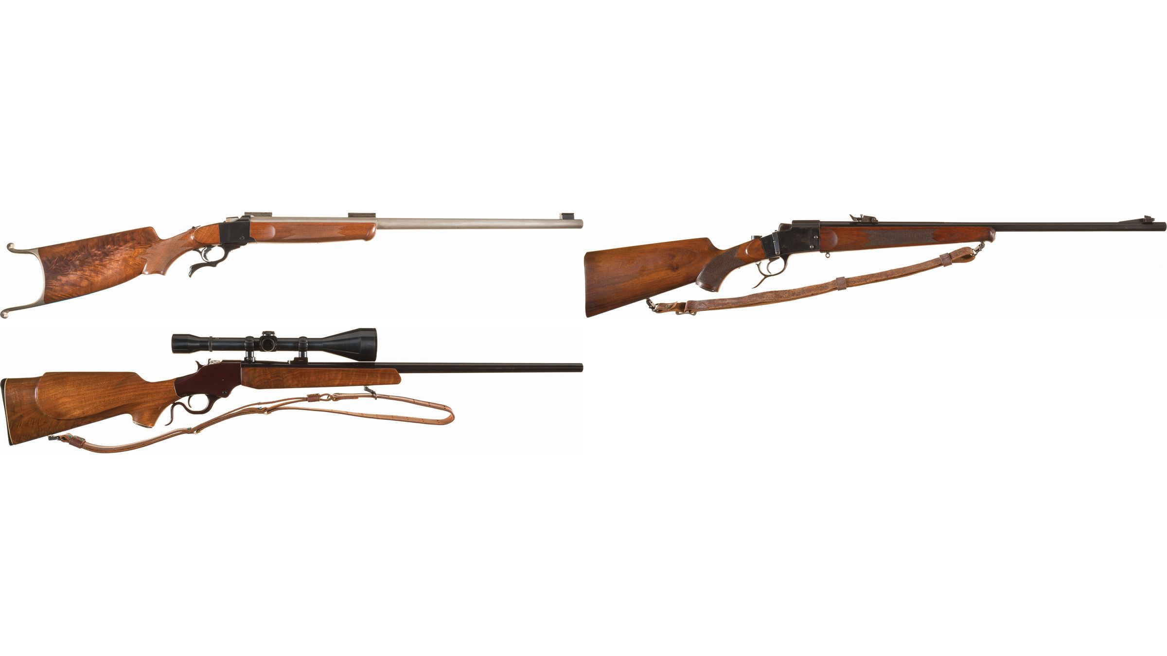 Three Single Shot Falling Block Rifles | Rock Island Auction
