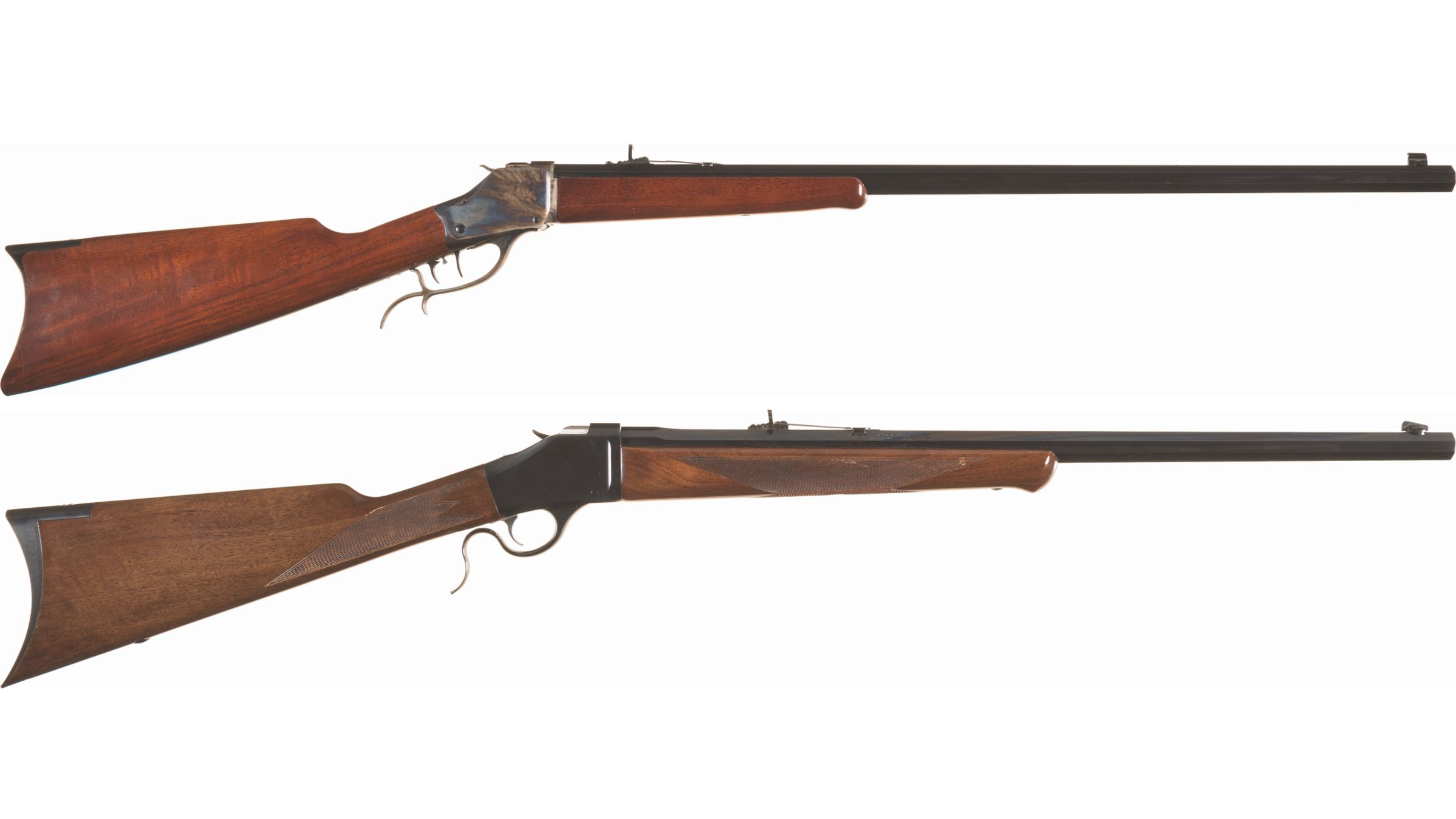 Two Single Shot Falling Block Rifles | Rock Island Auction