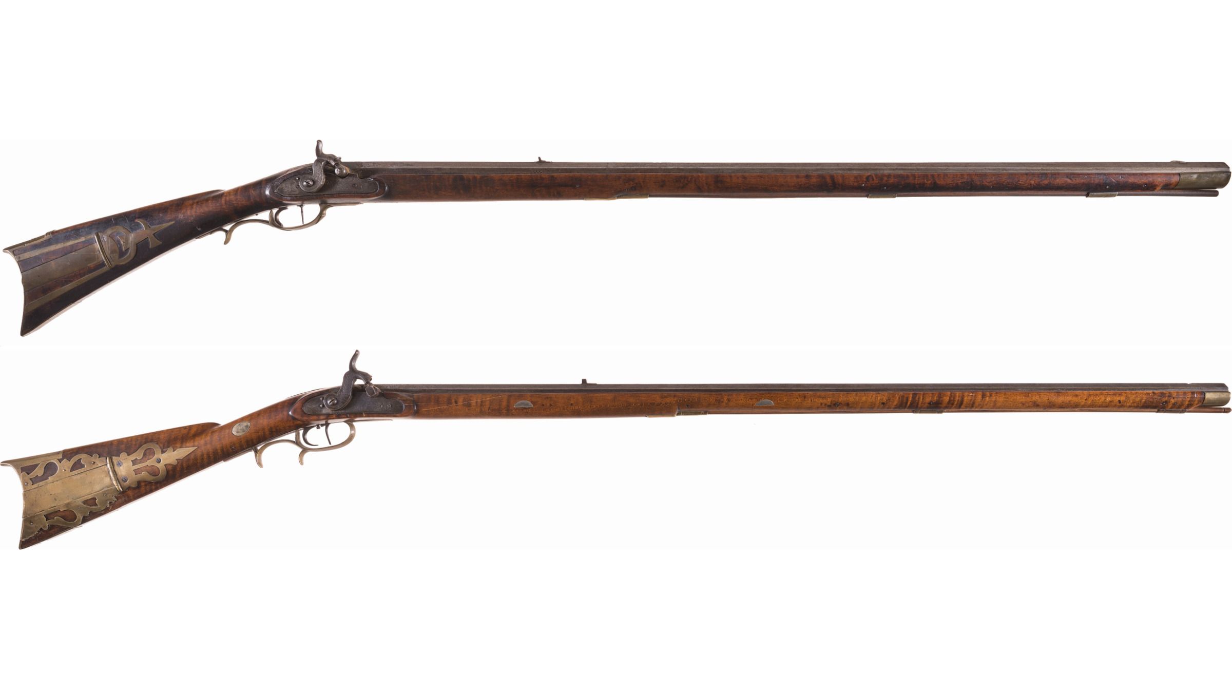 Two Antique American Percussion Long Rifles | Rock Island Auction