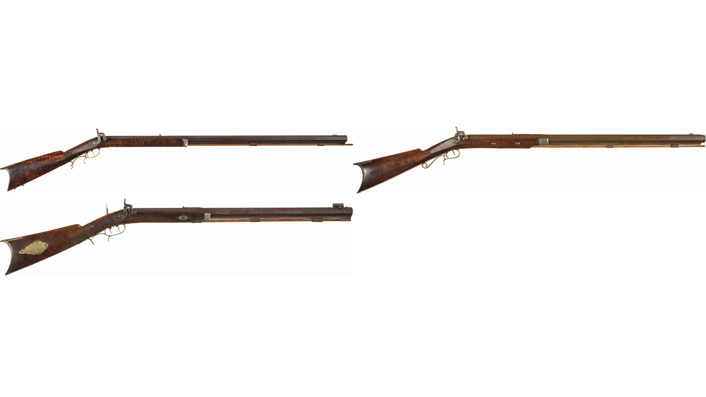 Three Half-Stock Back Action Percussion Rifles | Rock Island Auction