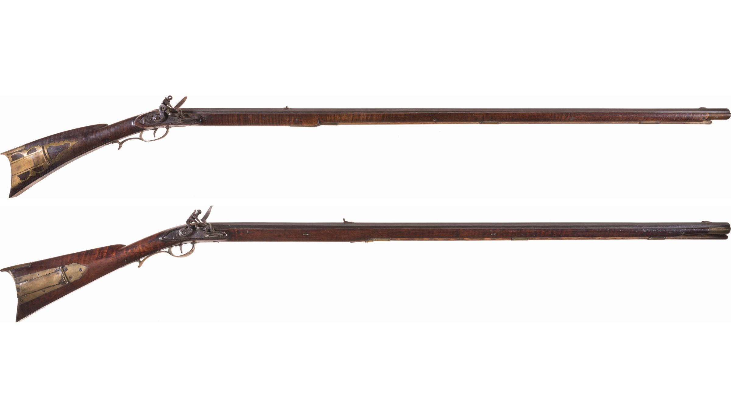 Two Flintlock Smoothbore American Long 'Rifles' | Rock Island Auction