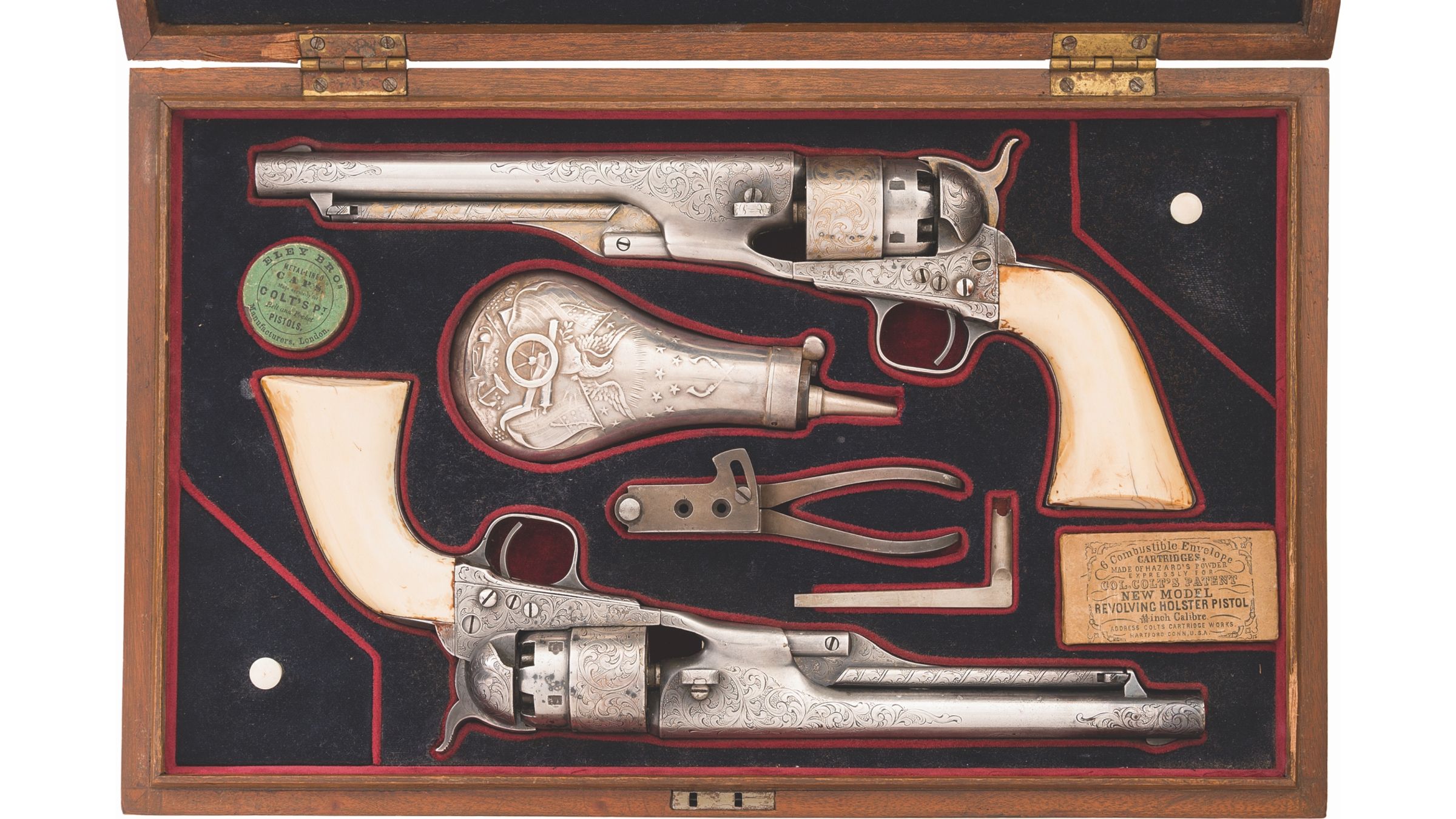 Pair of Engraved Silver Plated Colt Model 1860 Army Revolvers | Rock ...