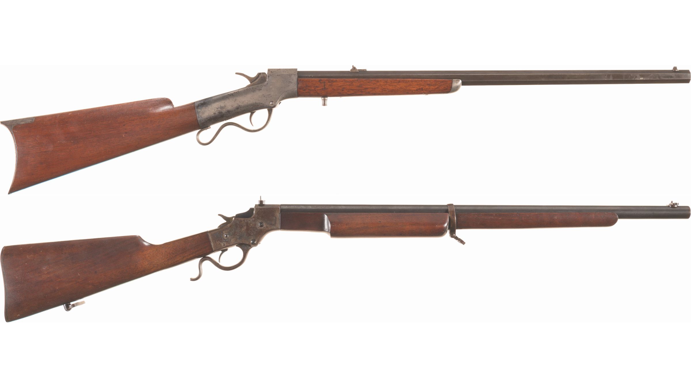 Two American Single Shot Falling Block Rifles | Rock Island Auction