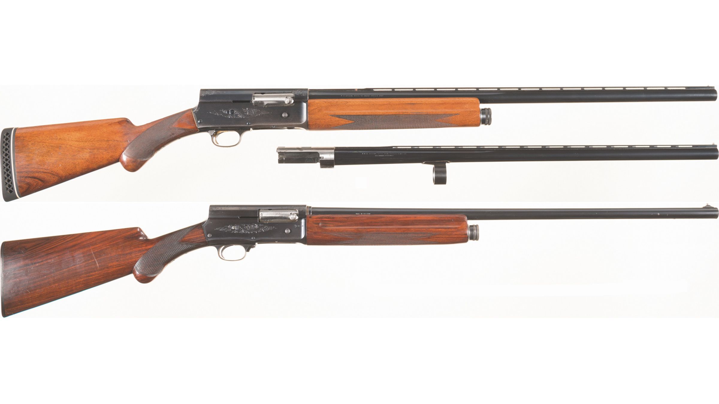 Two Engraved Belgian Browning Semi-Automatic Shotguns | Rock Island Auction