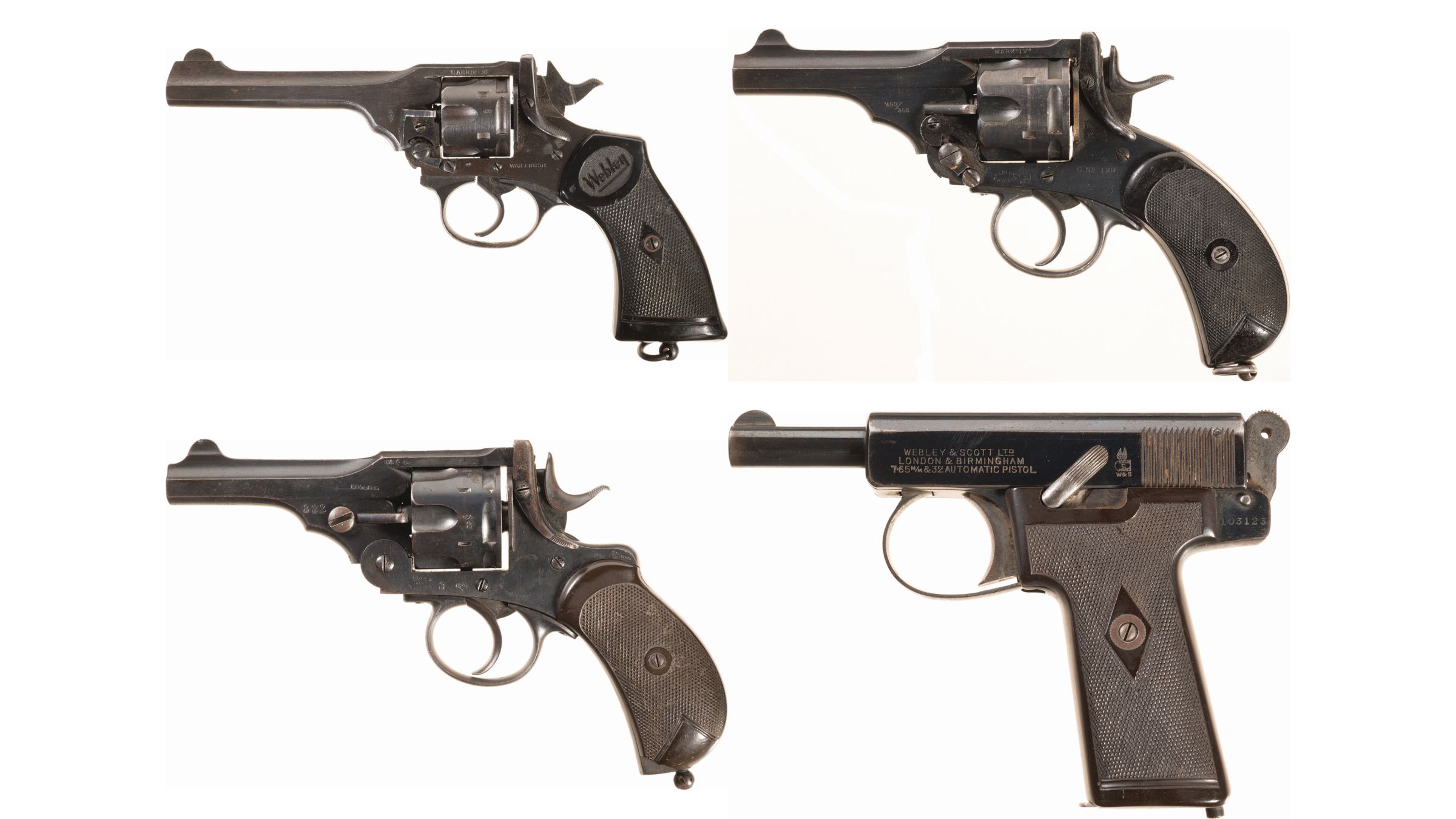 Four Webley & Scott Handguns | Rock Island Auction