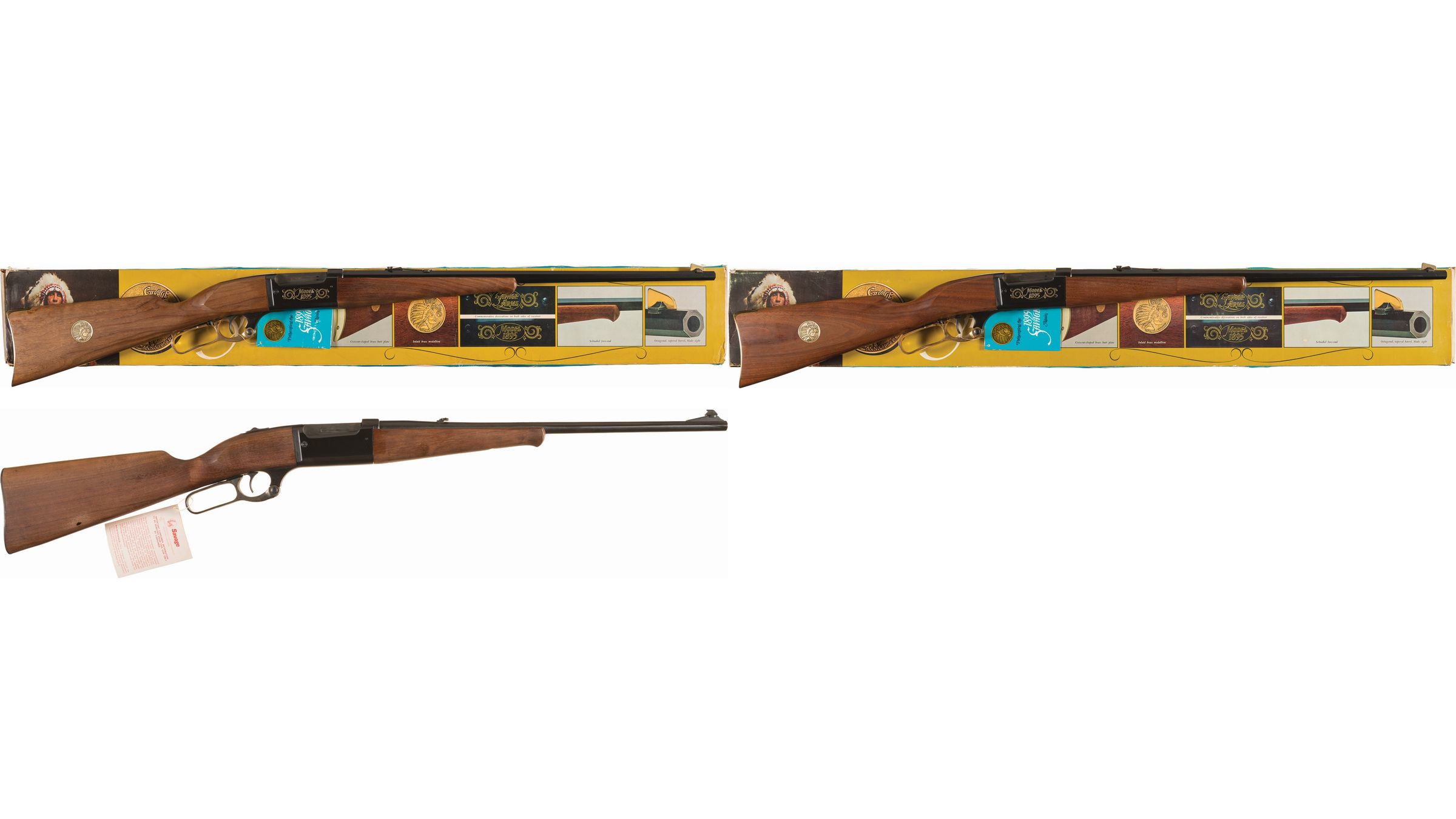 Three Savage Lever Action Rifles with Boxes | Rock Island Auction