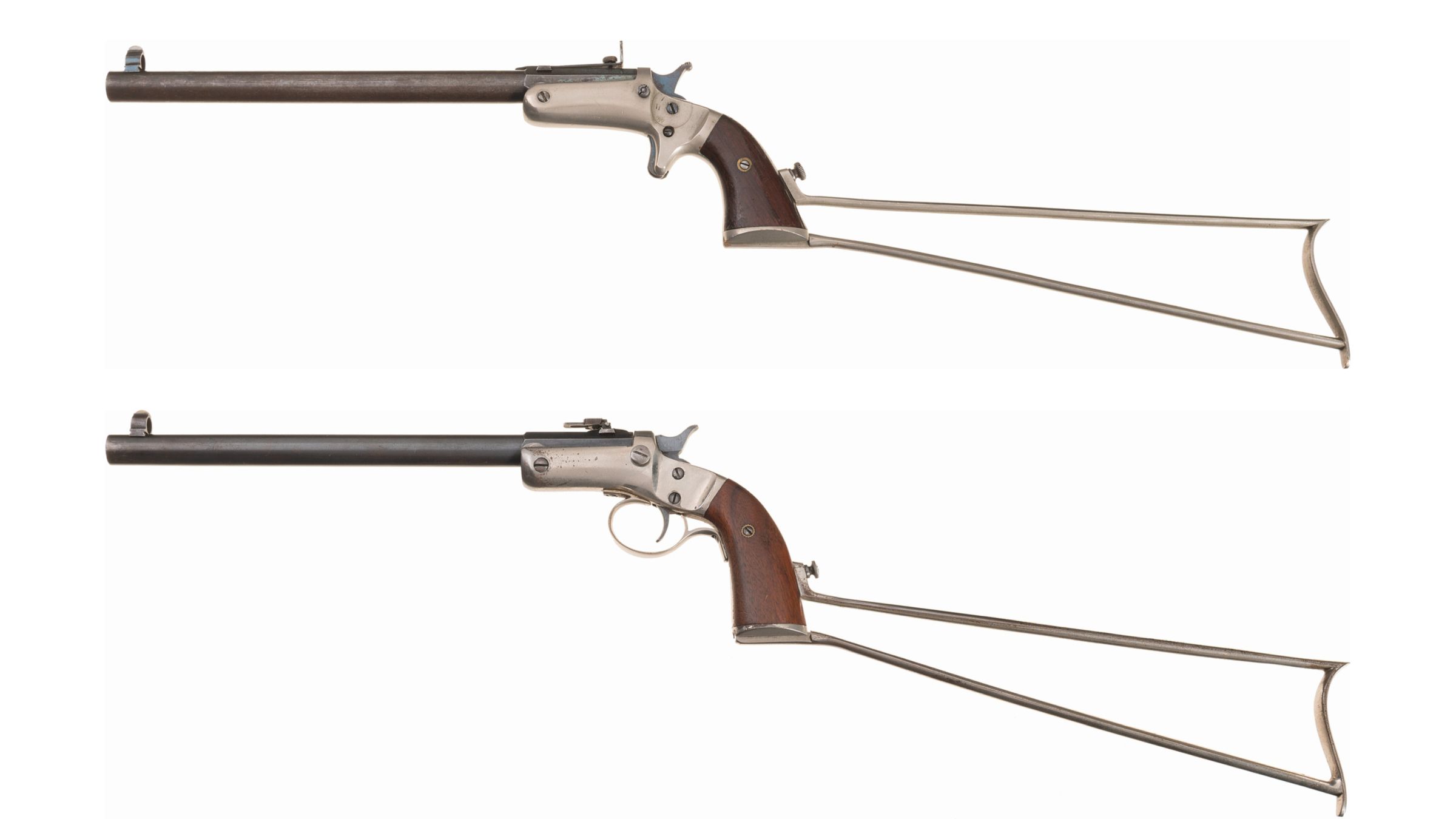 Two Stevens Pocket Rifles with Shoulder Stocks | Rock Island Auction