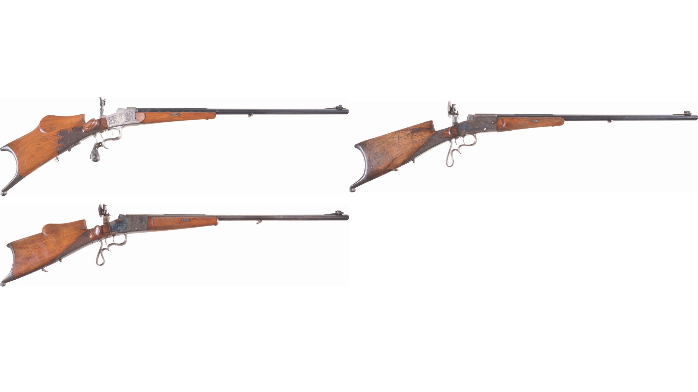 Three Schuetzen Rifles | Rock Island Auction