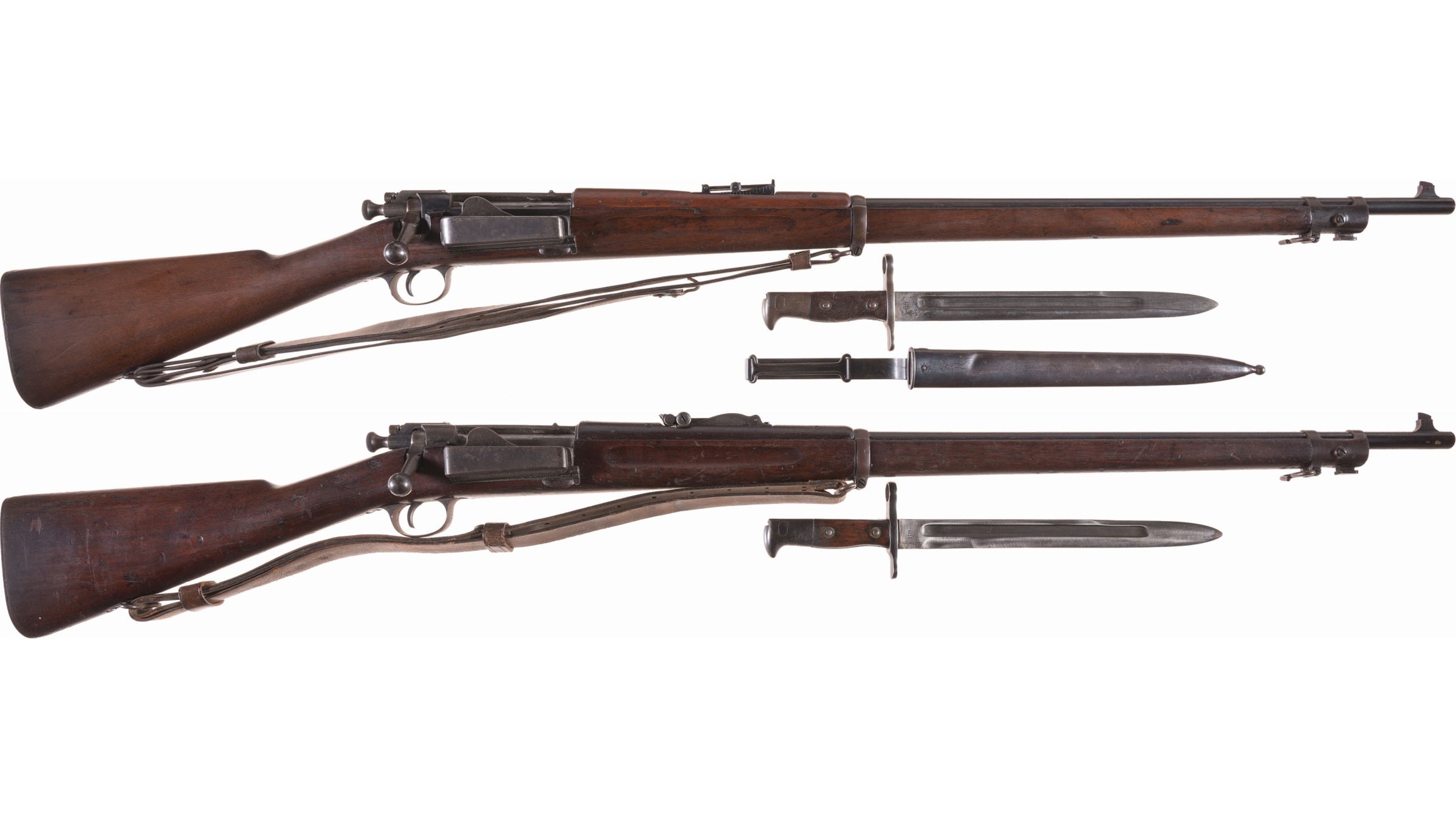 Two Springfield Krag Bolt Action Rifles with Bayonets | Rock Island Auction