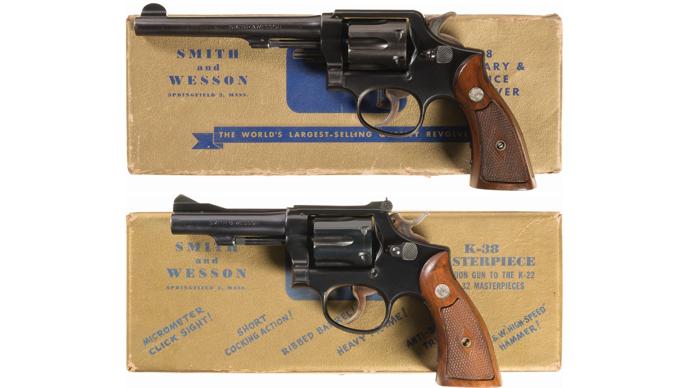 Two Smith & Wesson Double Action Revolvers with Gold Boxes | Rock ...