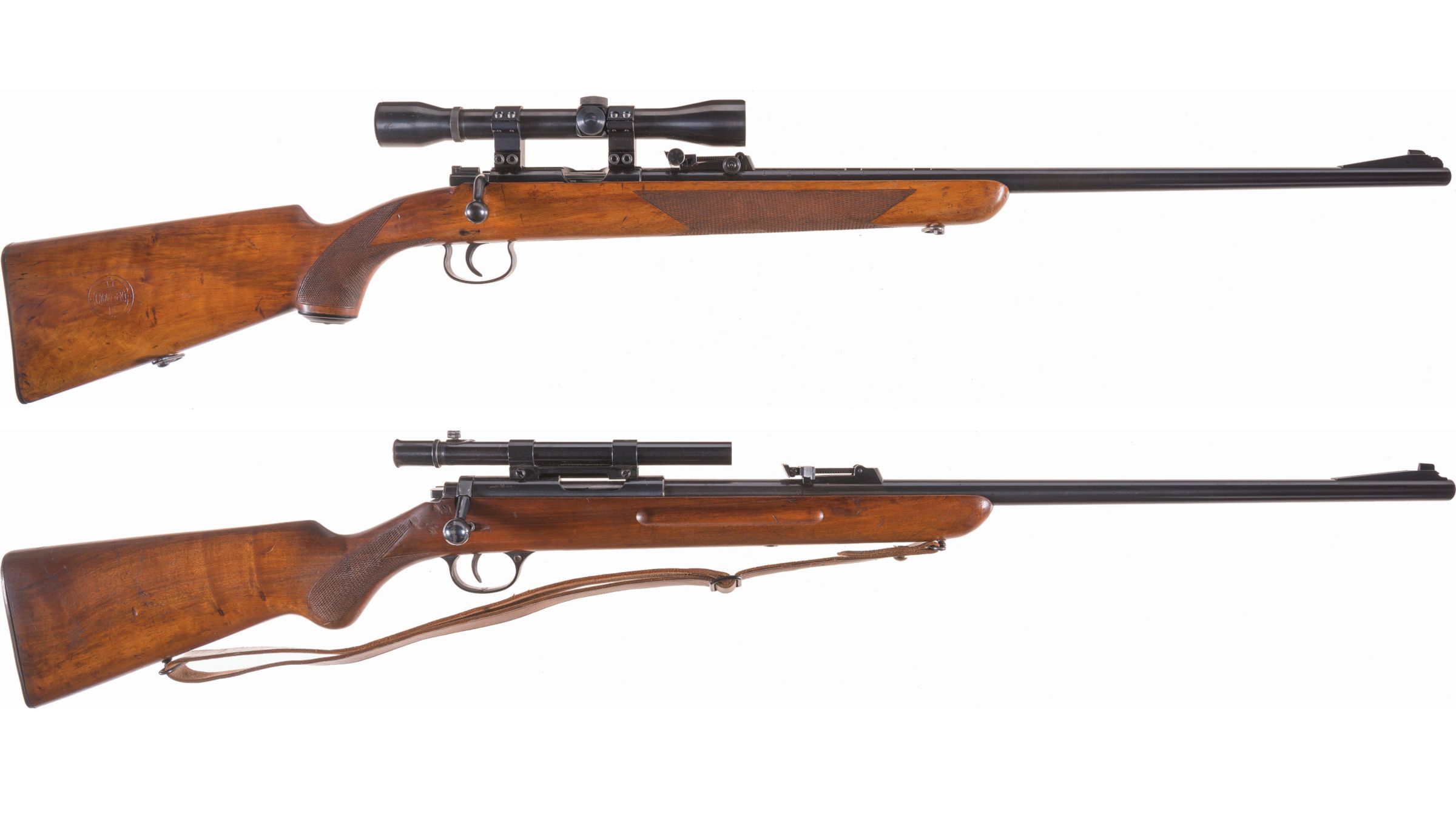 Two German Single Shot Bolt Action Rifles with Scopes | Rock Island Auction