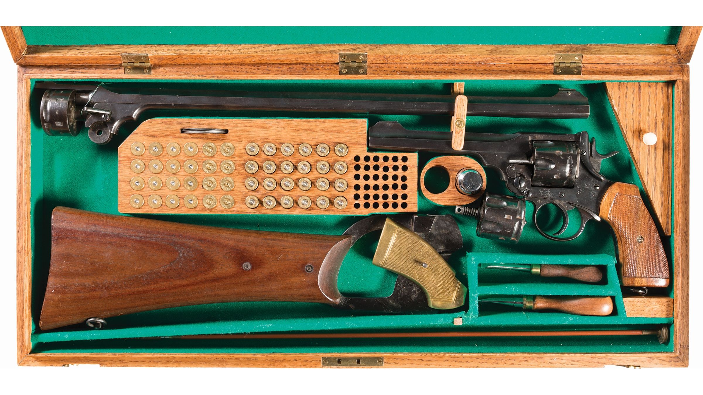 Cased Webley & Scott Mark VI Revolver and Revolving Carbine Set | Rock ...