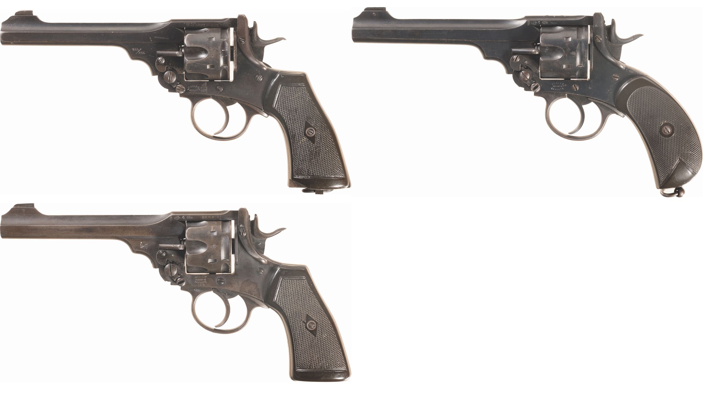 Three Webley & Scott Double Action Revolvers | Rock Island Auction