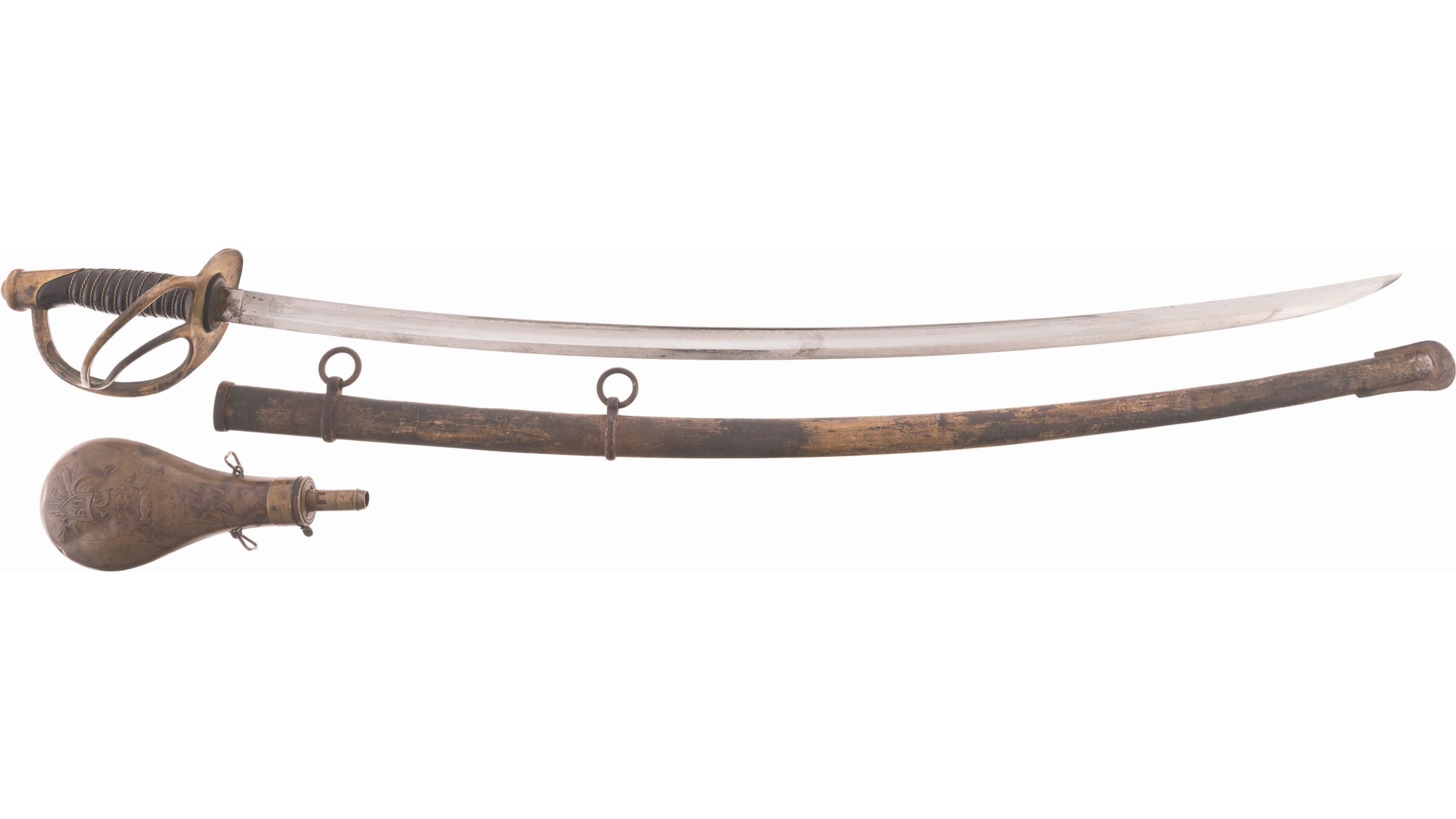 U.S. Model 1860 Cavalry Saber with Scabbard and Peace Flask | Rock ...