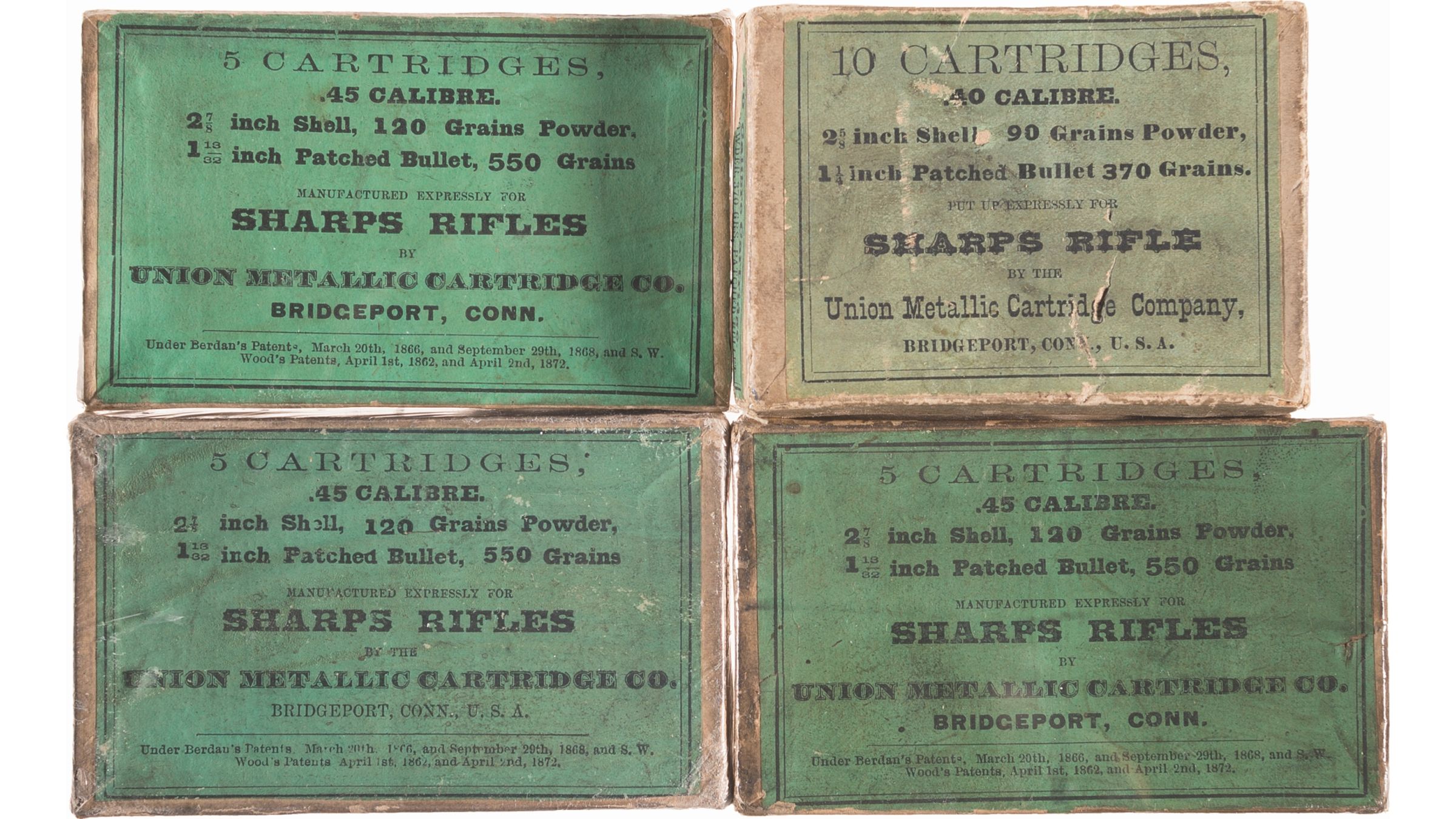 Four Boxes of U.M.C. Co. .45 Sharps Cartridges | Rock Island Auction
