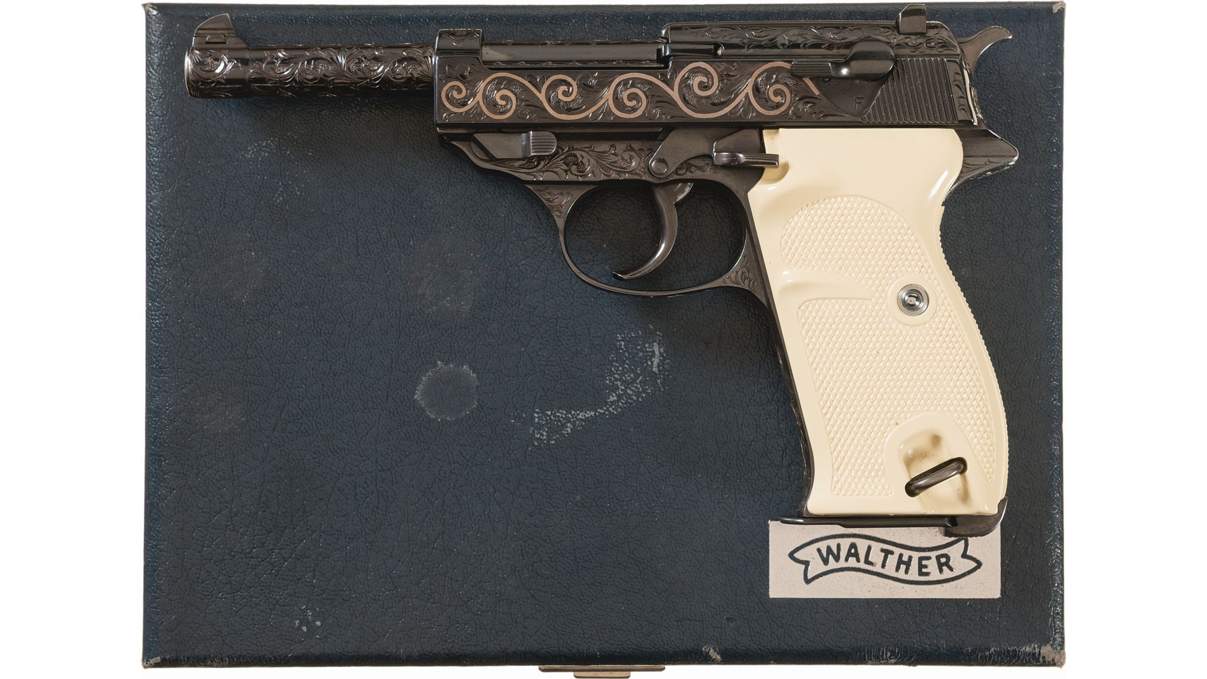 Engraved Silver Inlaid Walther P.38 Semi-Automatic Pistol