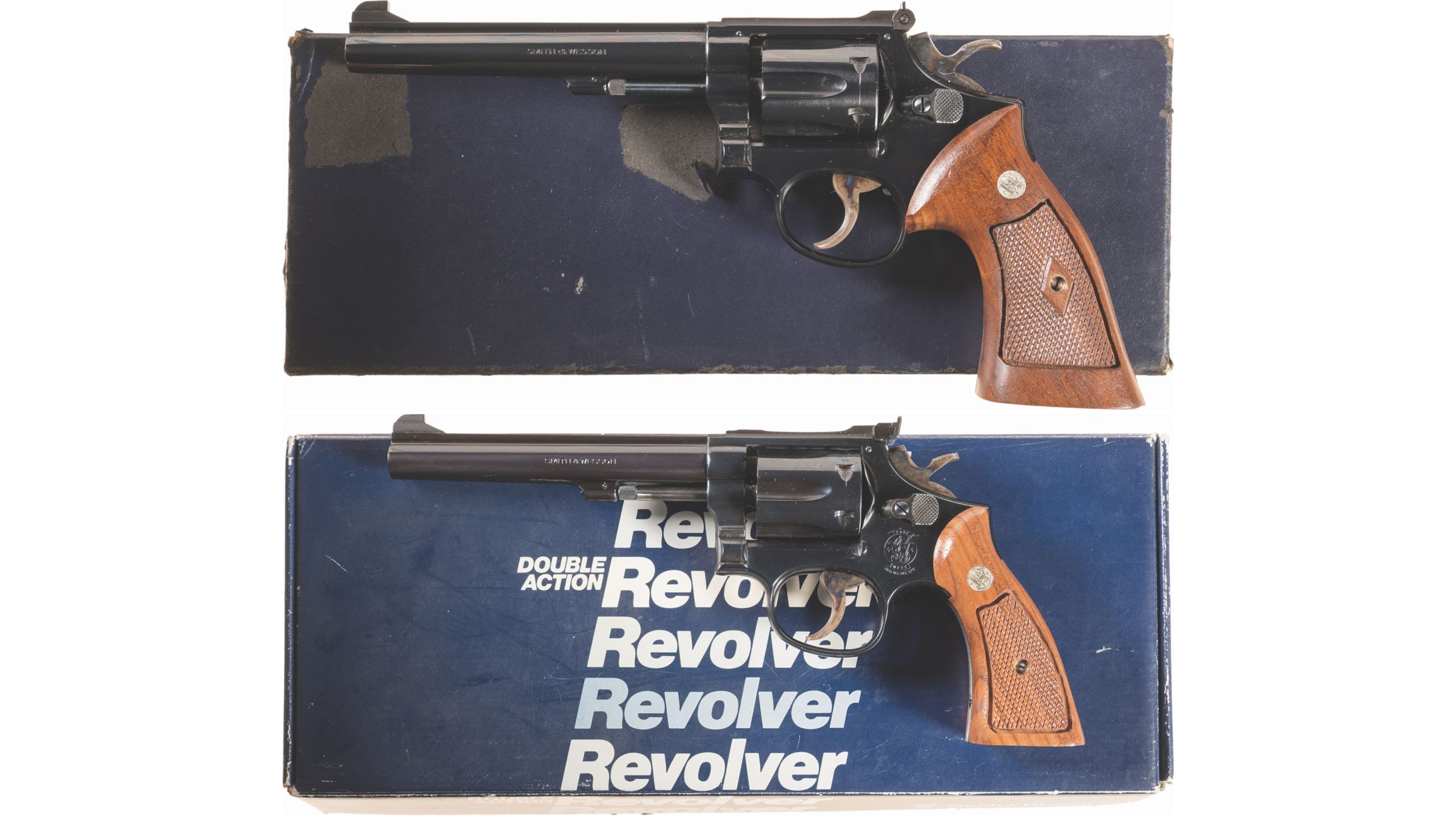 Two Smith & Wesson Model 17 Double Action Revolvers with Boxes | Rock ...