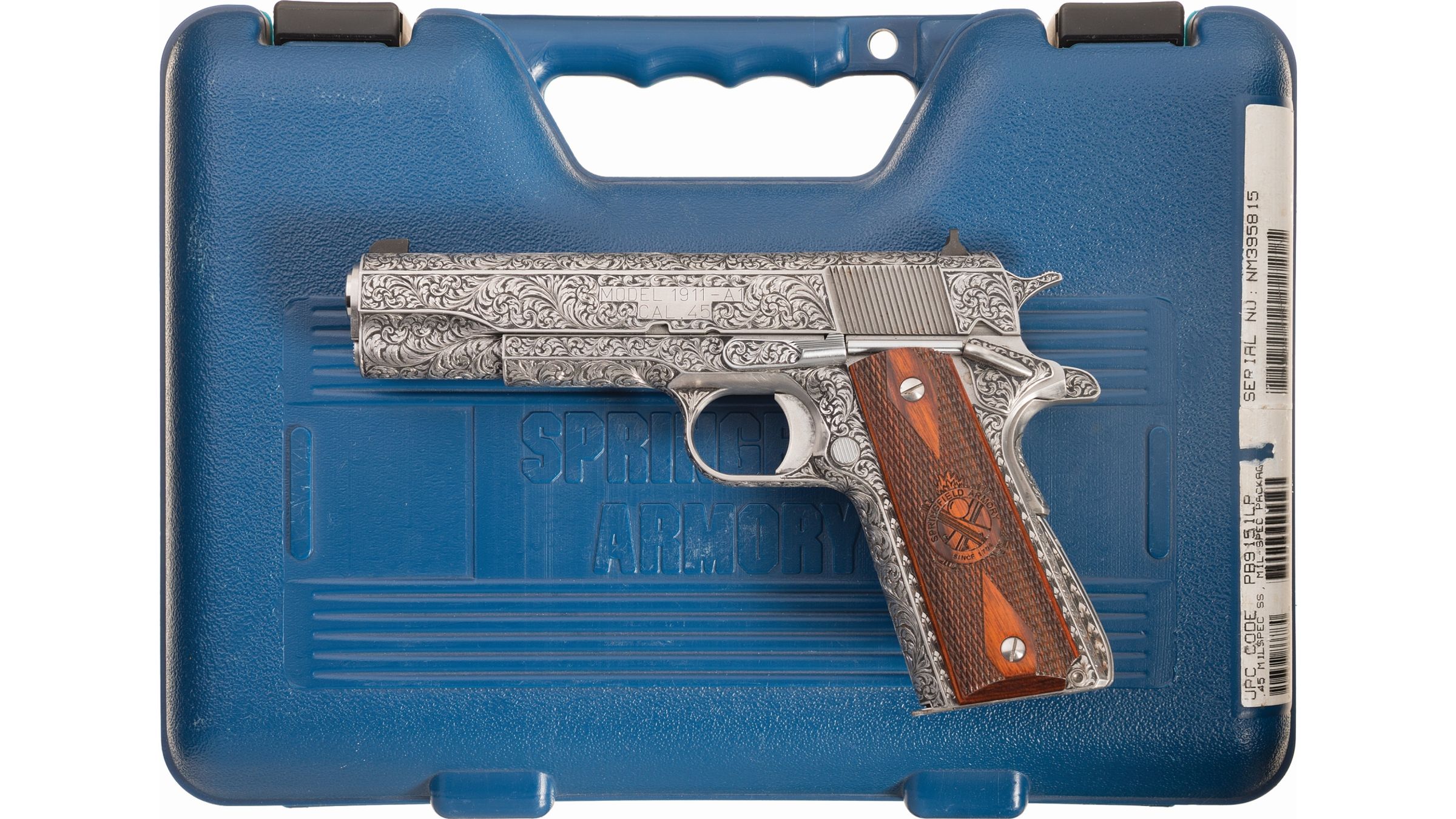 Engraved Springfield Armory Inc. 1911A1 Semi-Automatic Pistol | Rock ...