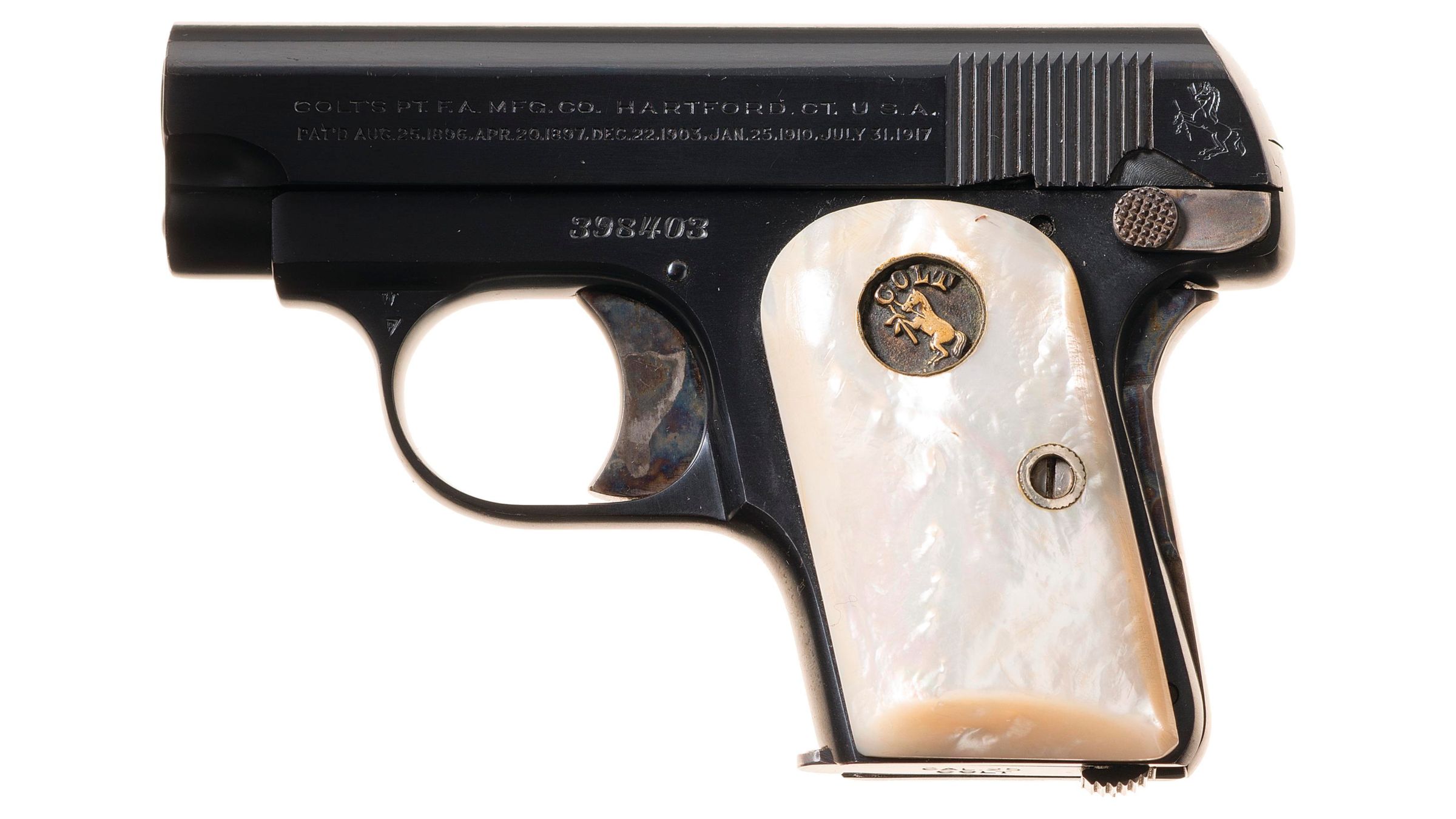 Colt Model 1908 Vest Pocket Pistol with Pearl Grips | Rock Island Auction