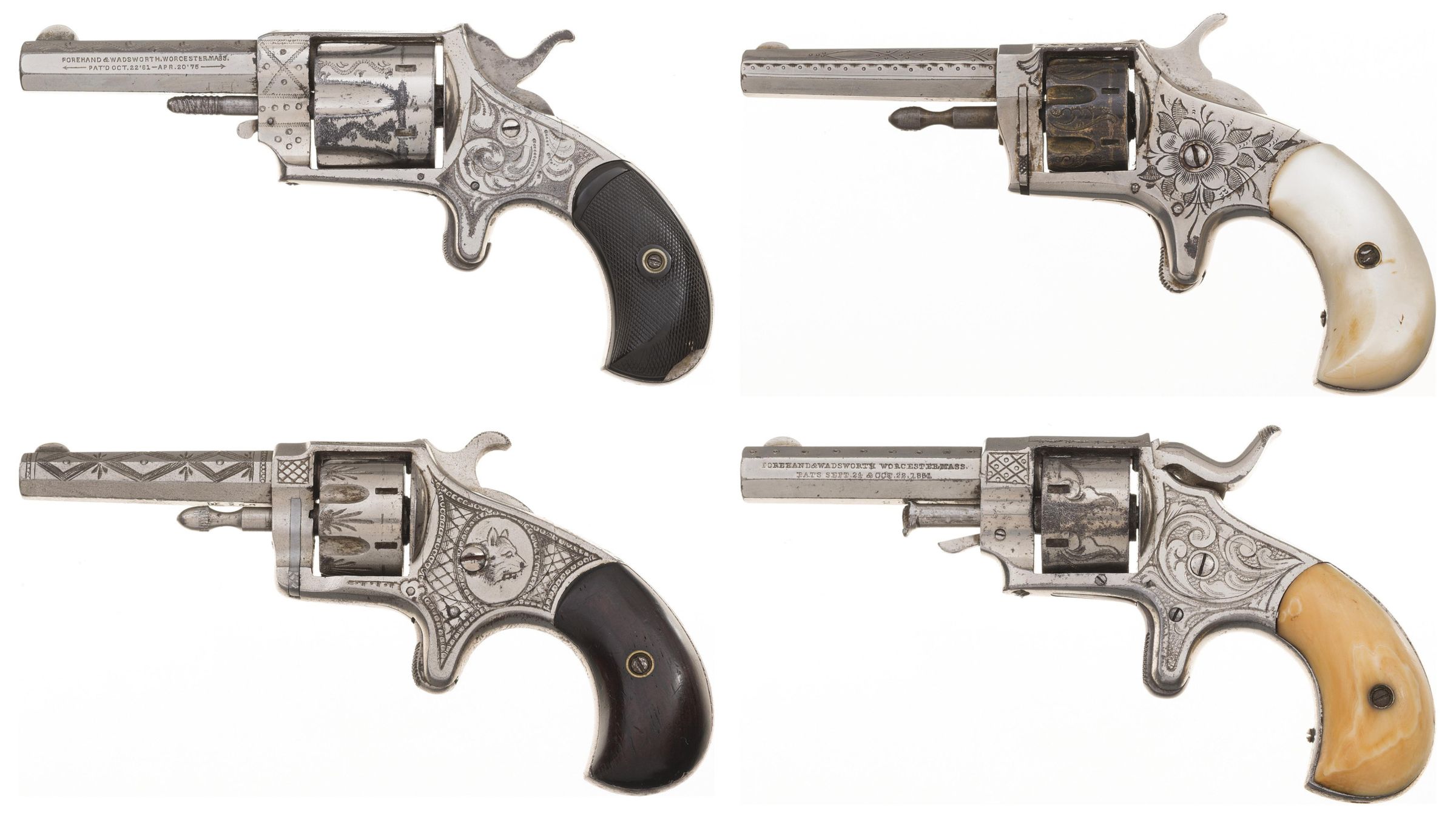 Four Engraved American Spur Trigger Pocket Revolvers | Rock Island Auction