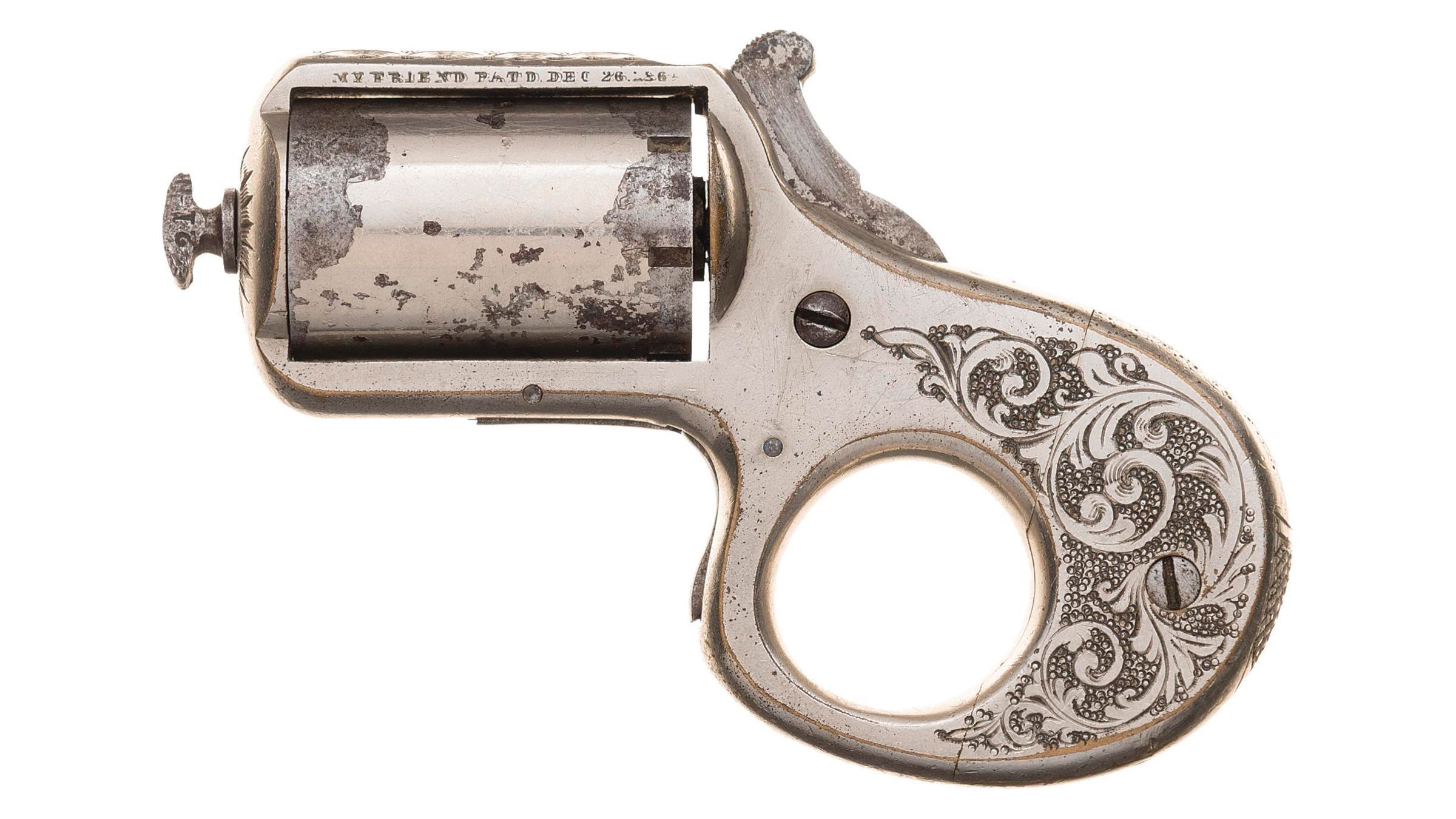 Engraved James Reid 'My Friend' Knuckle Duster Revolver | Rock Island ...