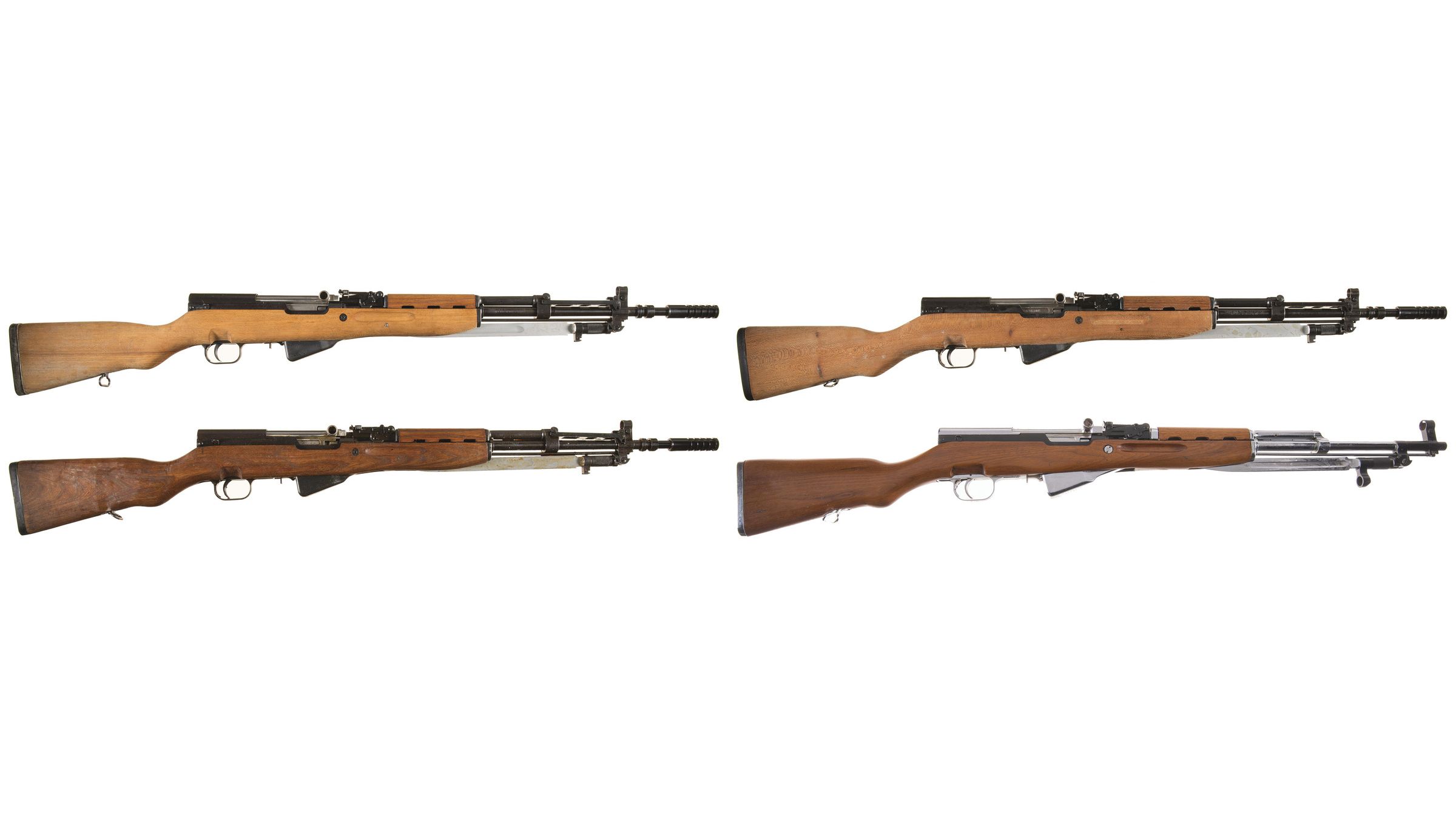 Four SKS Semi-Automatic Rifles with Bayonets | Rock Island Auction