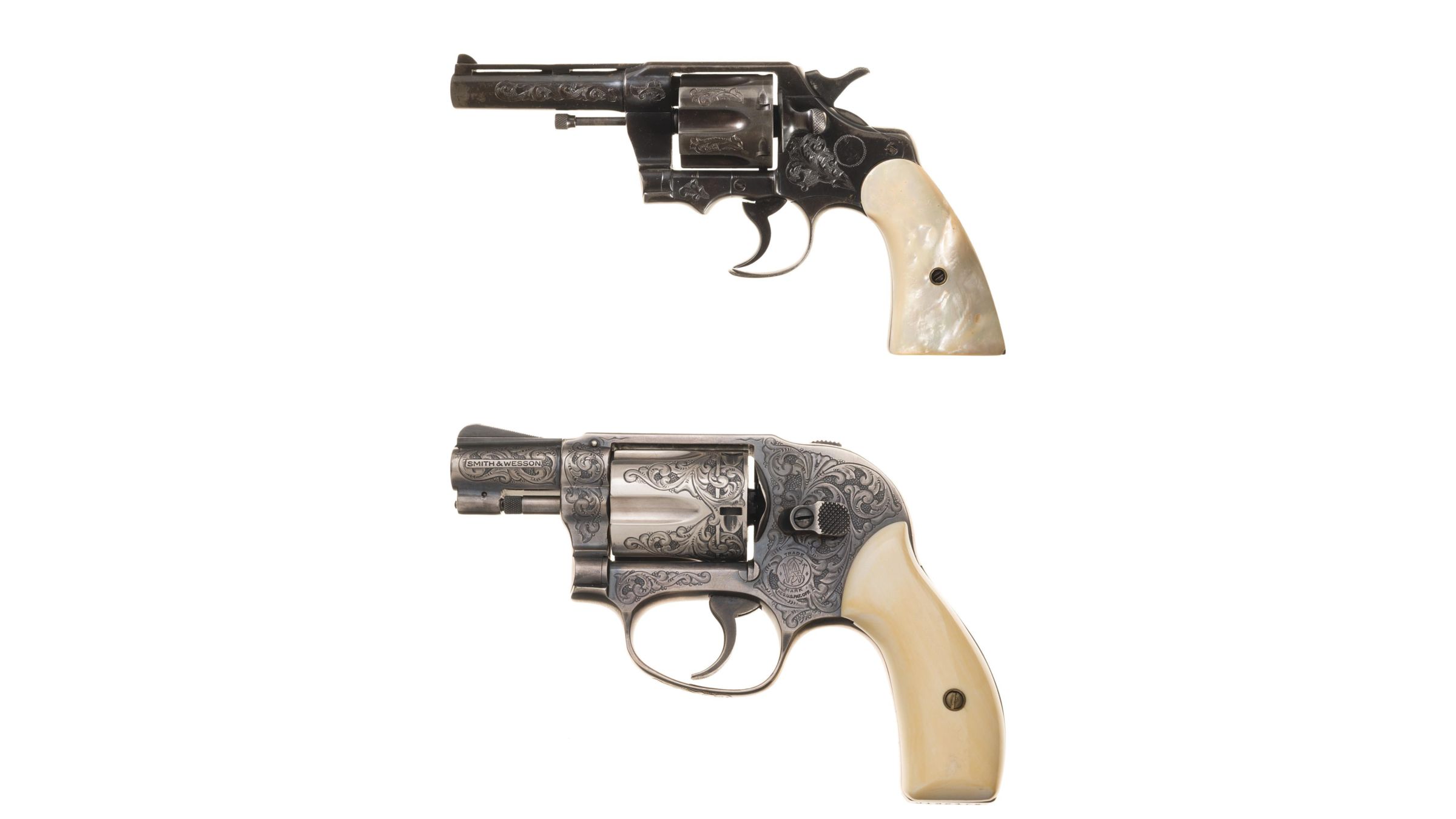 Two Engraved Double Action Revolvers | Rock Island Auction