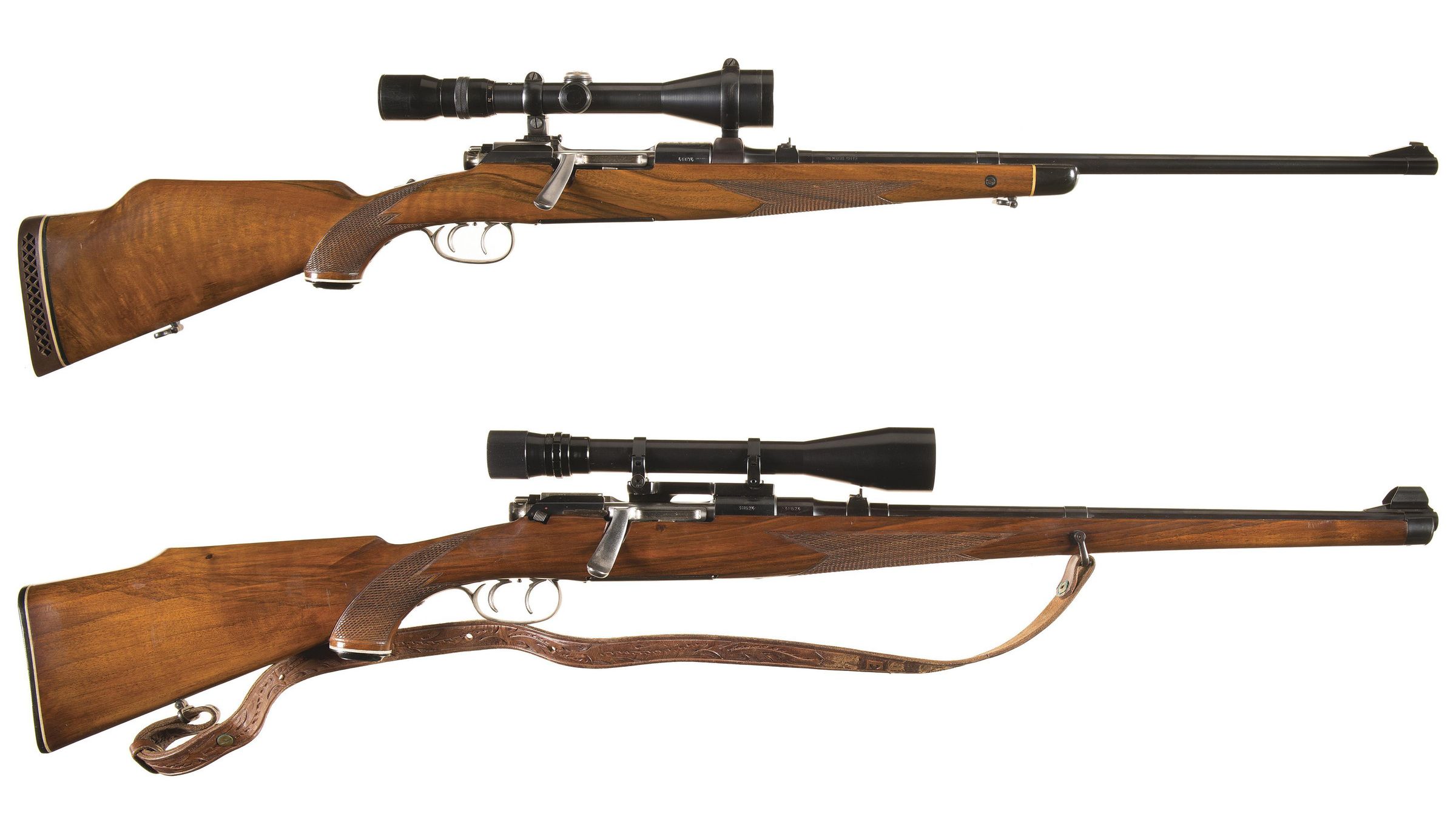 Two Mannlicher Schoenauer Model Bolt Action Rifles with Scopes | Rock ...