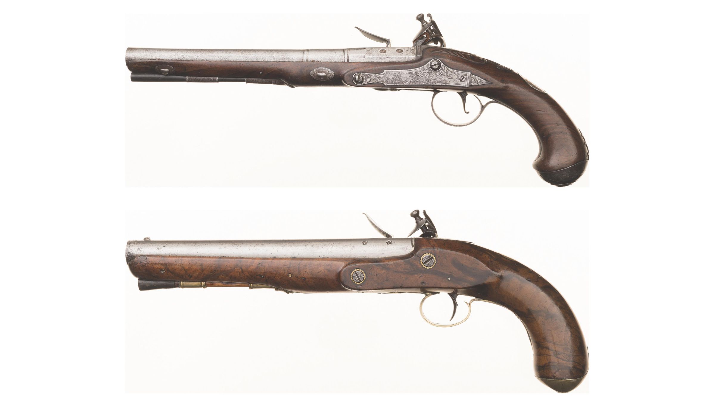 Two Engraved Flintlock Pistols | Rock Island Auction