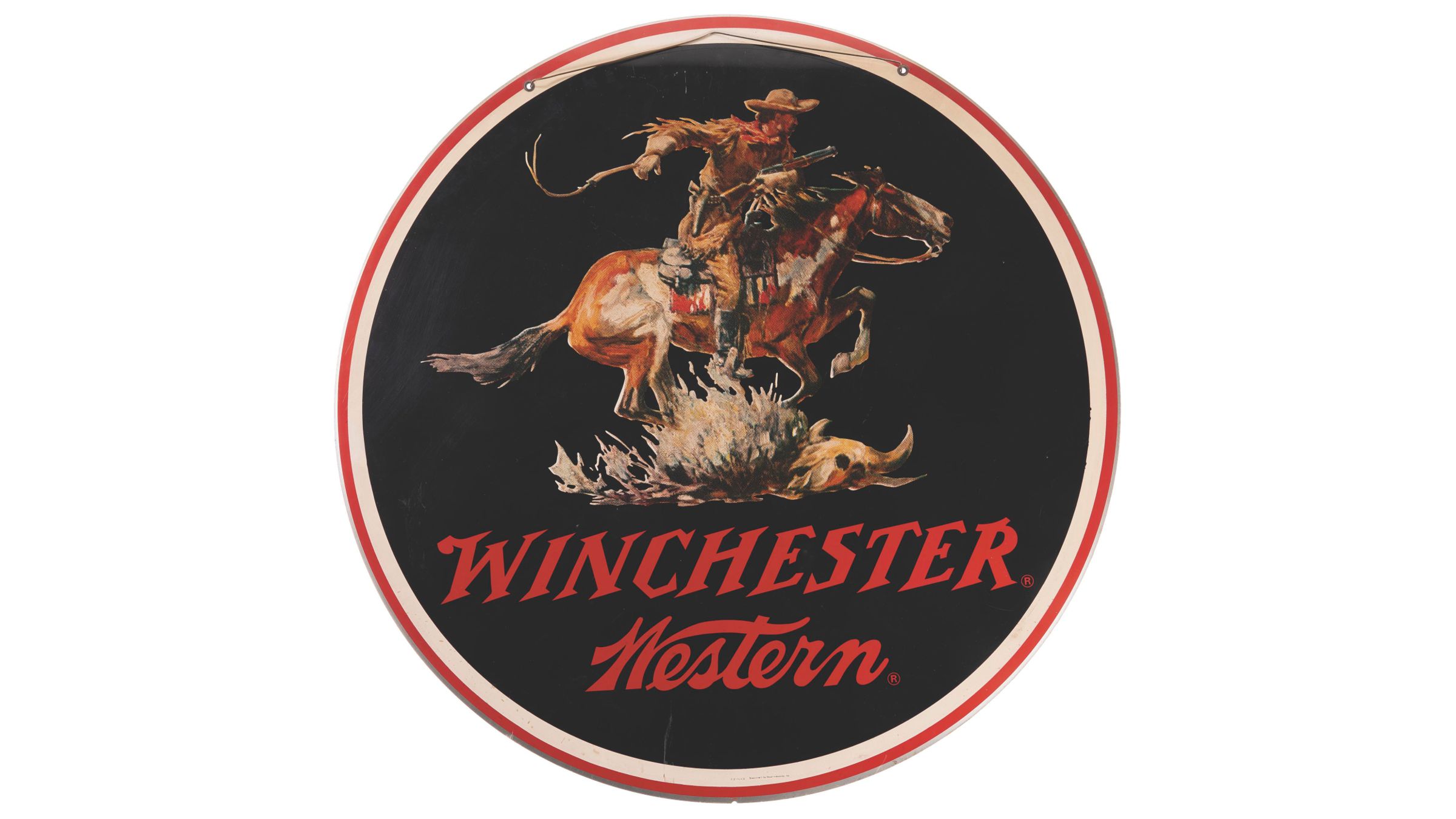 Large Winchester-Western 'Rider' Metal Sign | Rock Island Auction