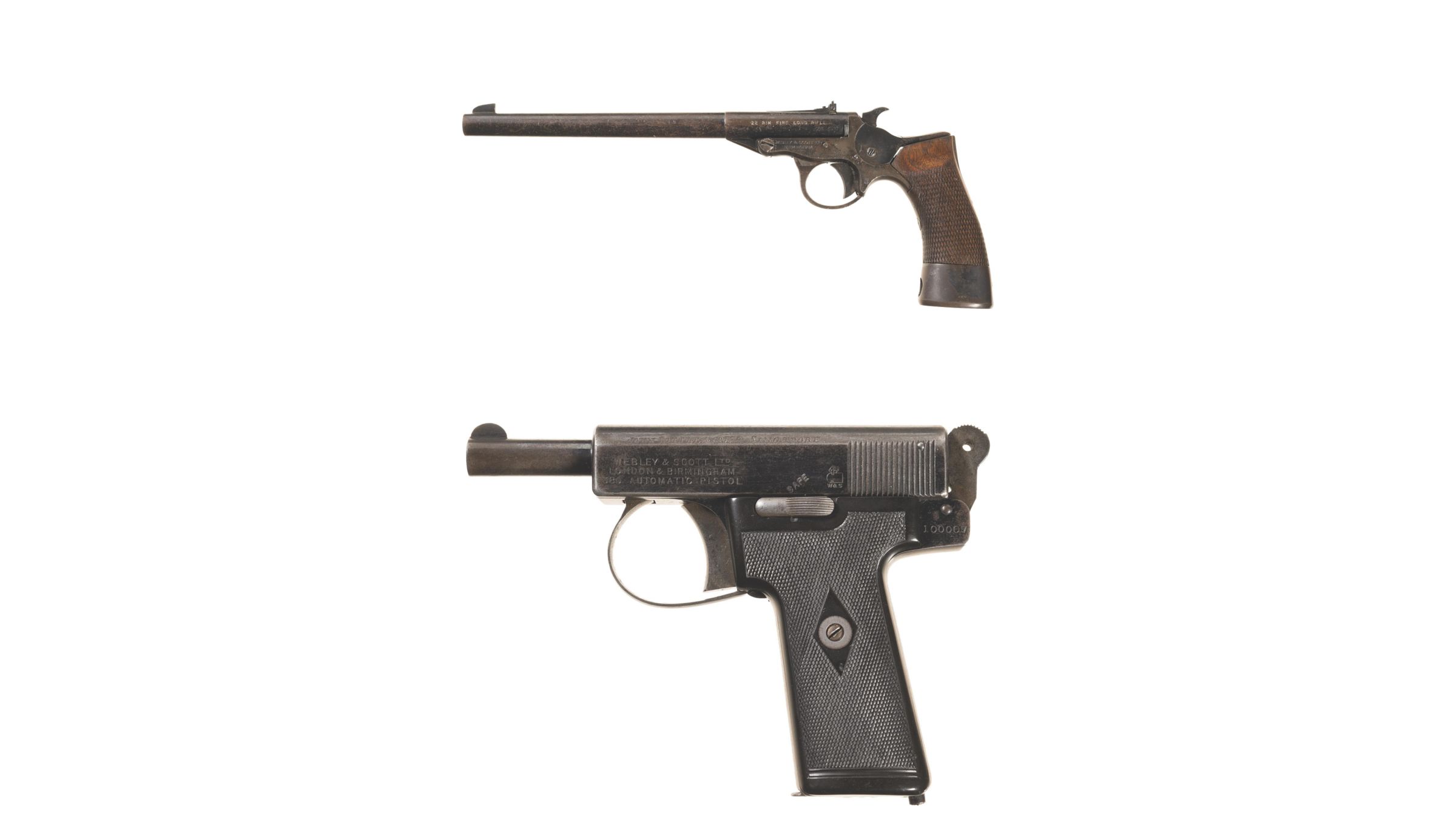 Two Webley & Scott Pistols | Rock Island Auction