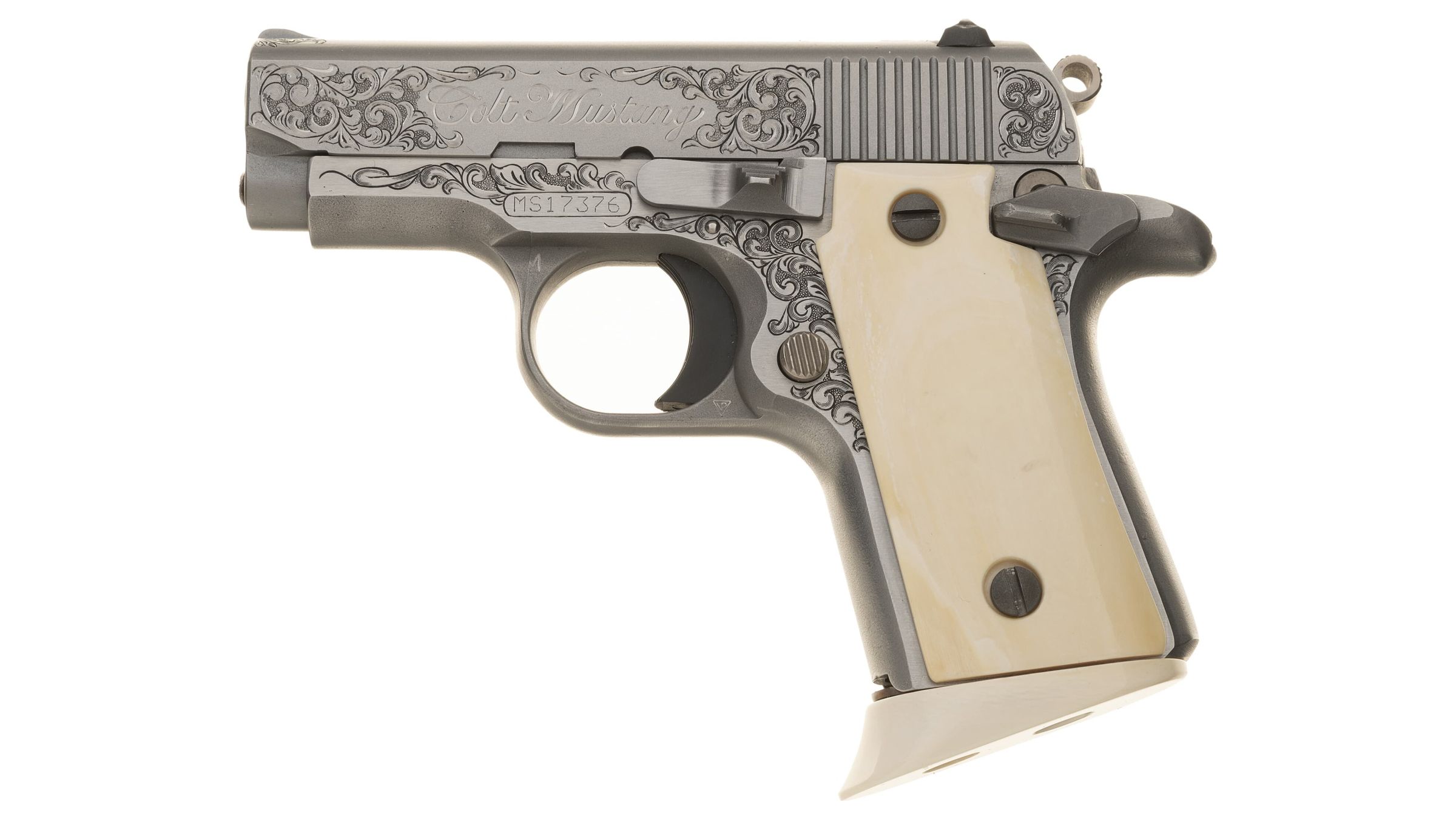 Engraved Colt MK IV Series 80 Mustang Semi-Auto Pistol with Case | Rock ...