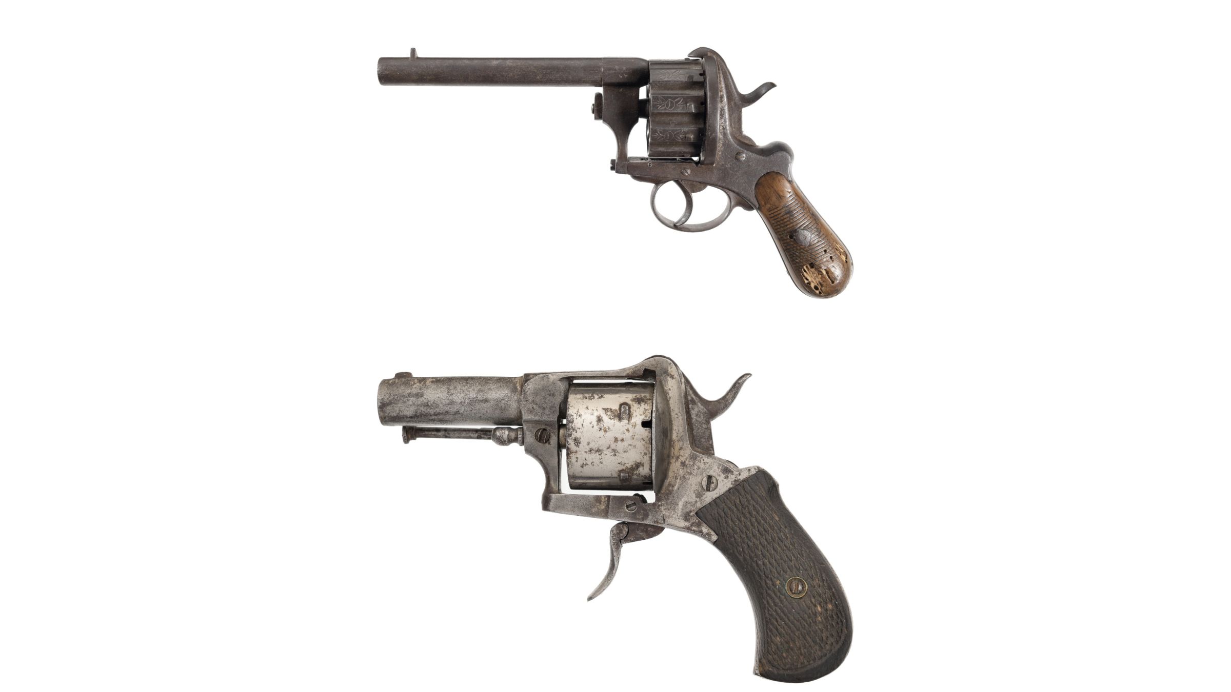 Two Antique Belgian Double Action Pinfire Revolvers | Rock Island Auction