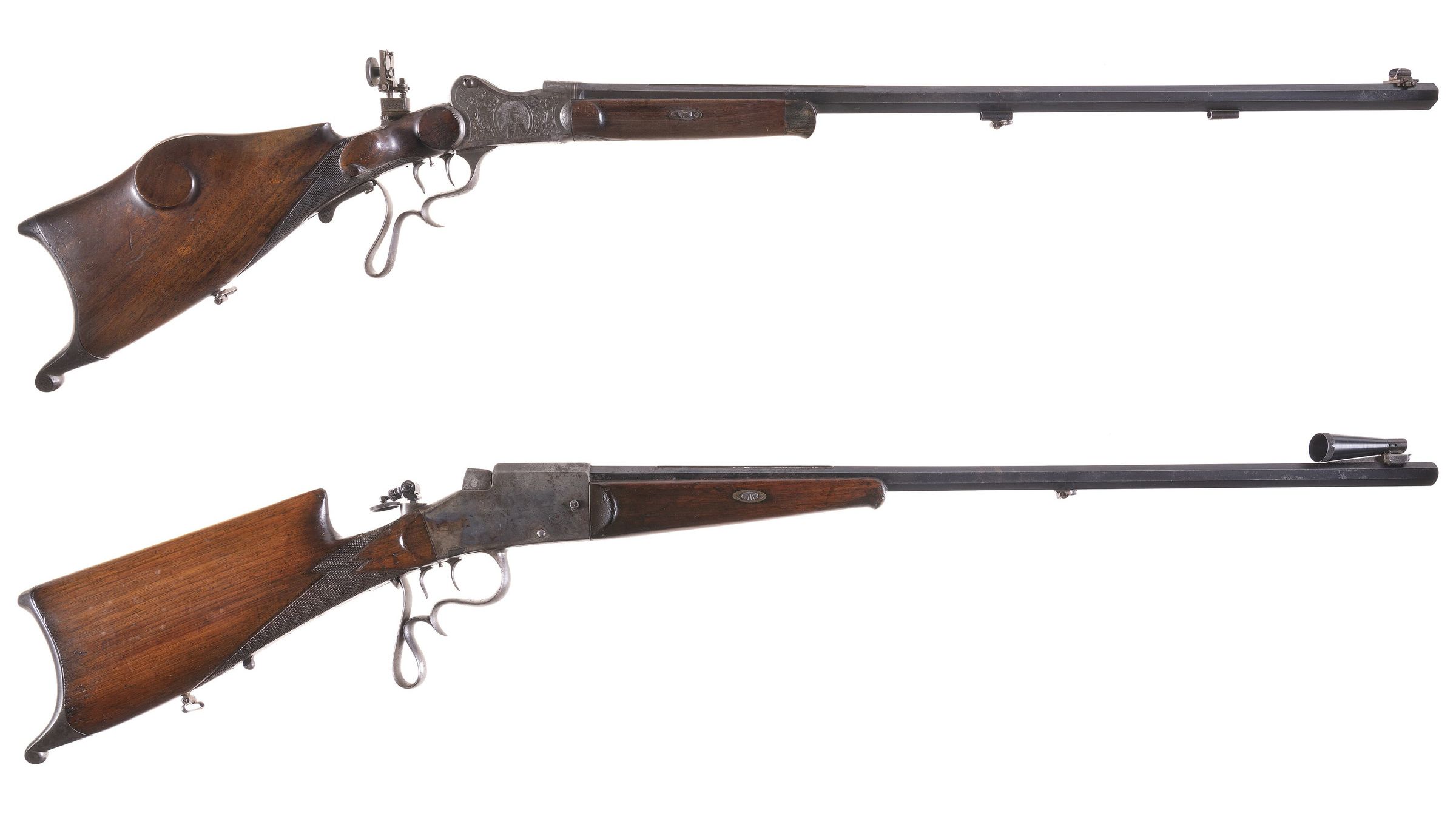 Two German Schuetzen Single Shot Rifles | Rock Island Auction