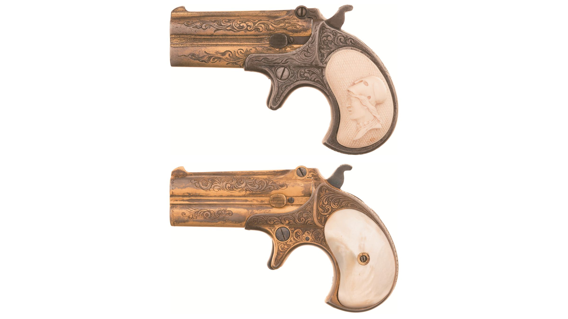 Two Engraved and Gold Plated Remington Type II Derringers | Rock Island ...