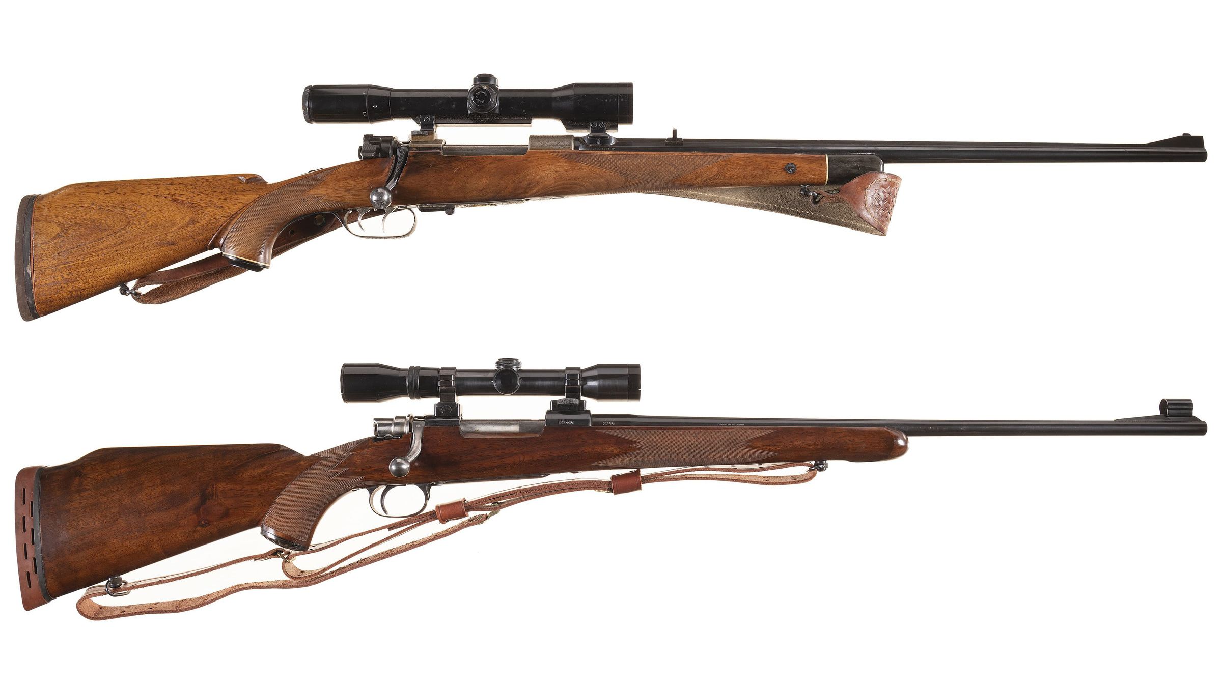 Two Mauser Style Bolt Action Rifles with Scopes | Rock Island Auction