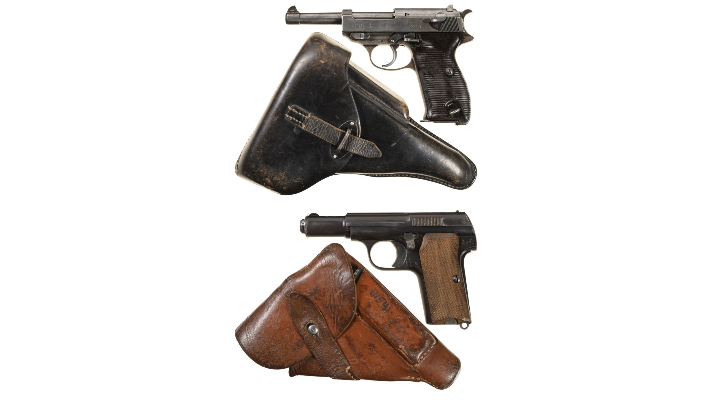 Two WWII German Military Semi-Automatic Pistols with Holsters | Rock ...