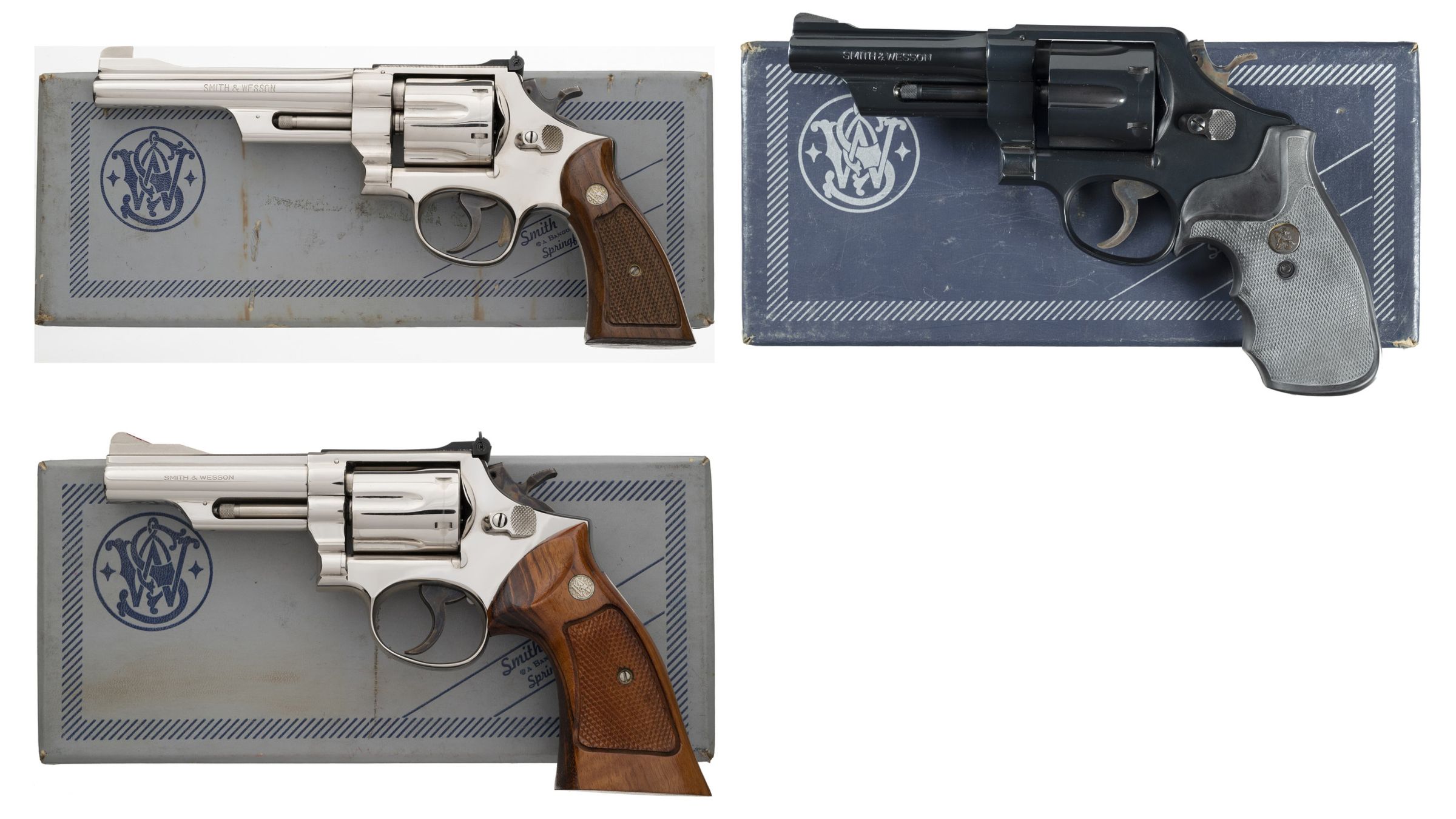 Three Smith & Wesson .357 Double Action Revolvers with Boxes | Rock ...