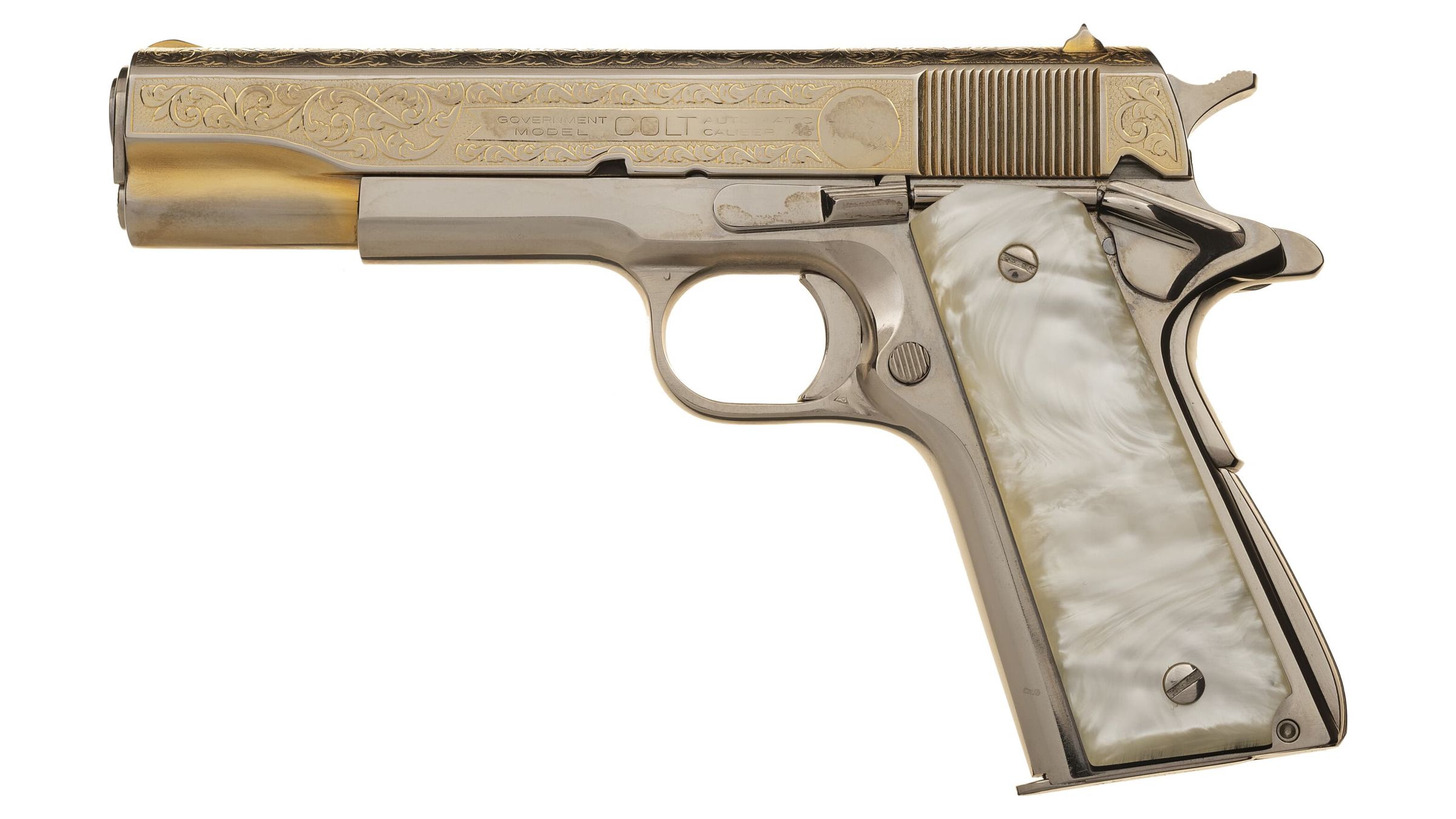 Engraved and Gold Washed Colt Government Model Pistol | Rock Island Auction