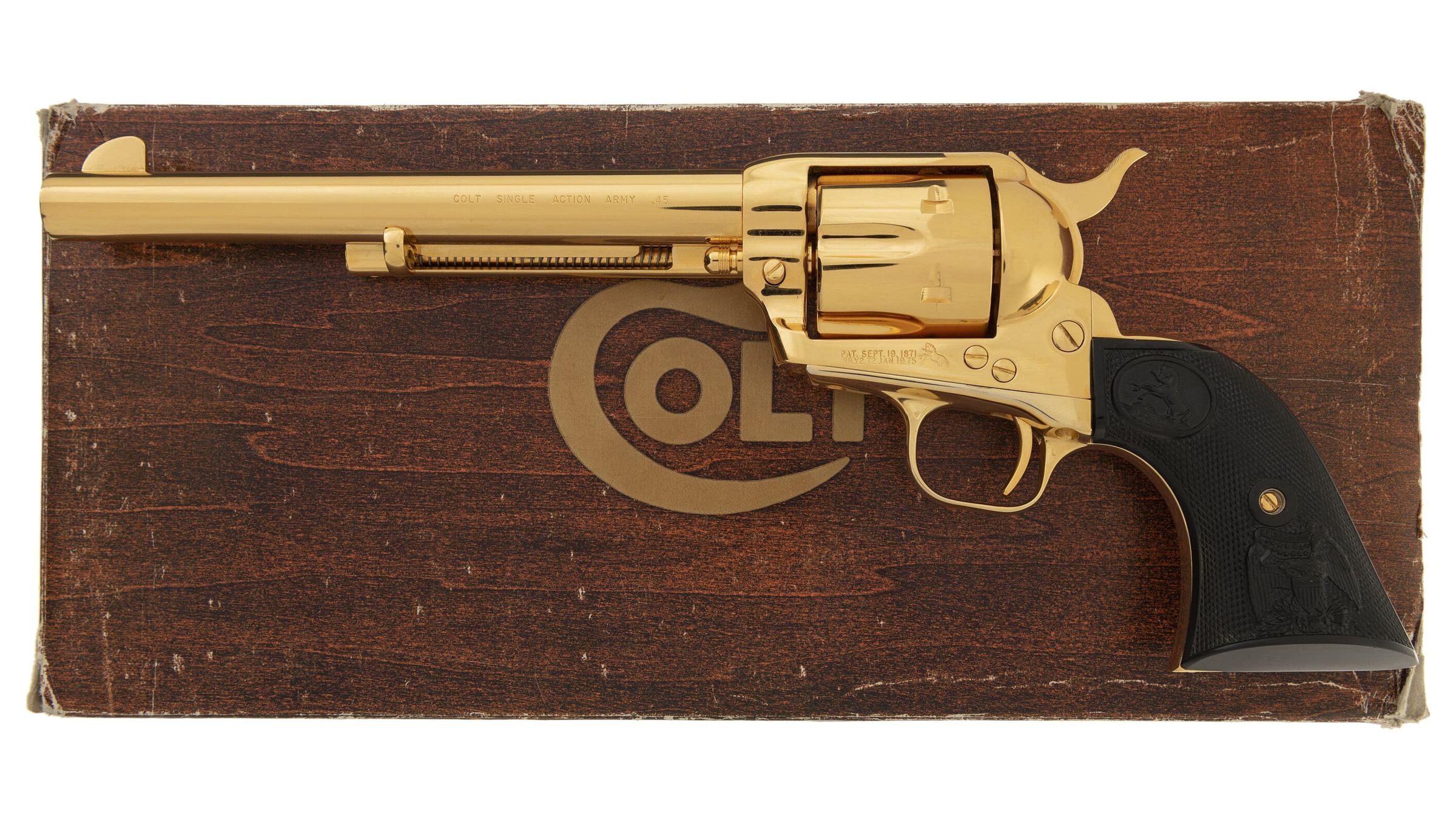 Gold Plated Colt Third Generation Single Action Army Revolver | Rock ...