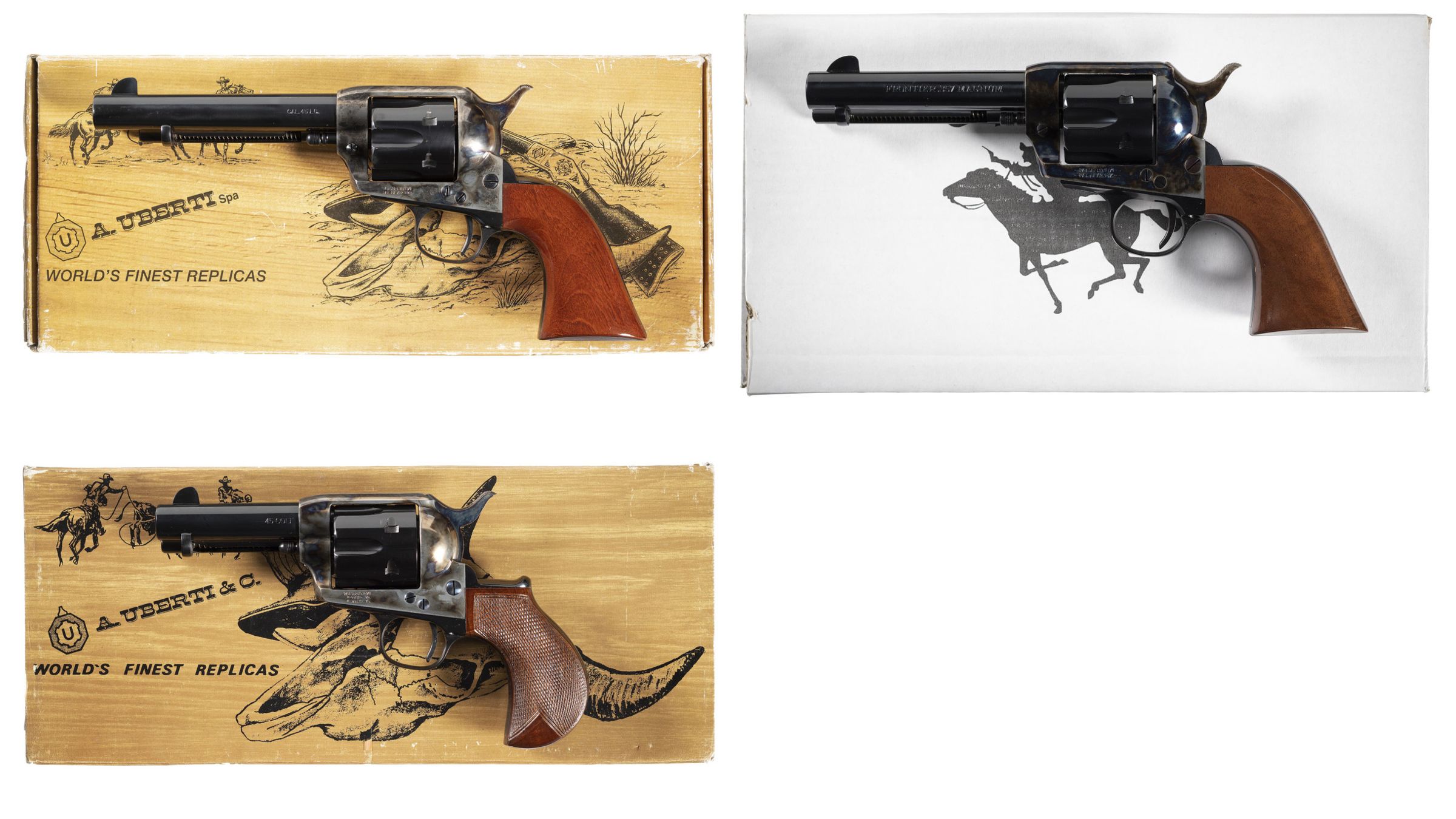 Three Italian Single Action Army Replica Revolvers with Boxes | Rock ...