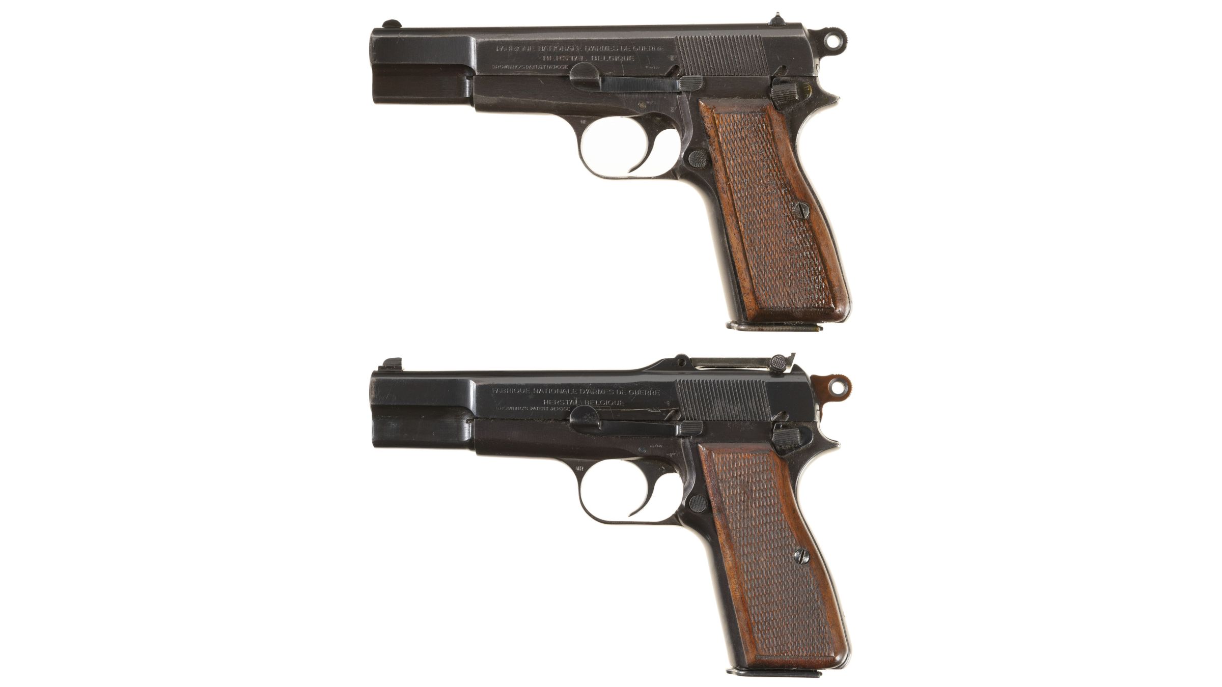 Two German Occupation Fabrique Nationale Hi-Power Pistols | Rock Island ...