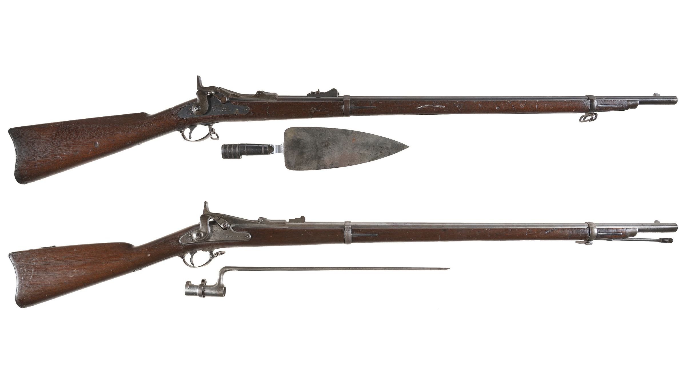Two U.S. Springfield Breech Loading Rifles with Bayonets | Rock Island ...