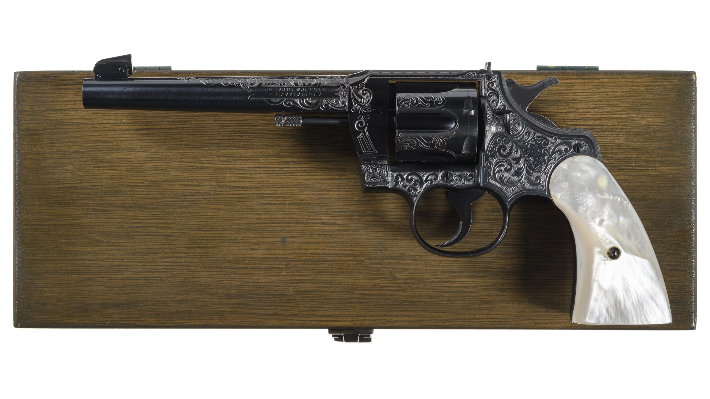 Engraved Colt Officers Model Heavy Target Revolver | Rock Island Auction