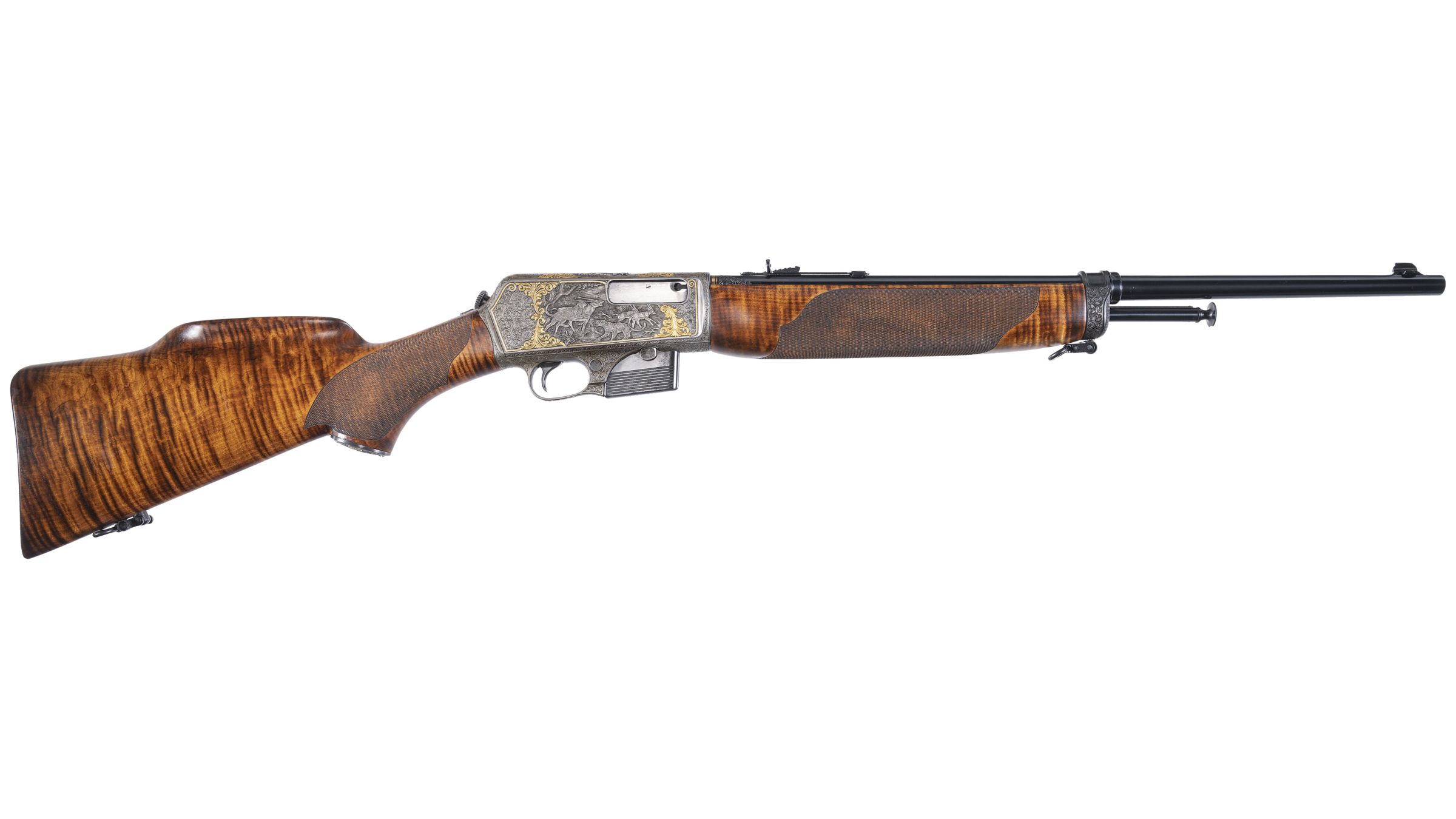Engraved Gold Inlaid Winchester Model 1907 Semi-Automatic Rifle | Rock ...