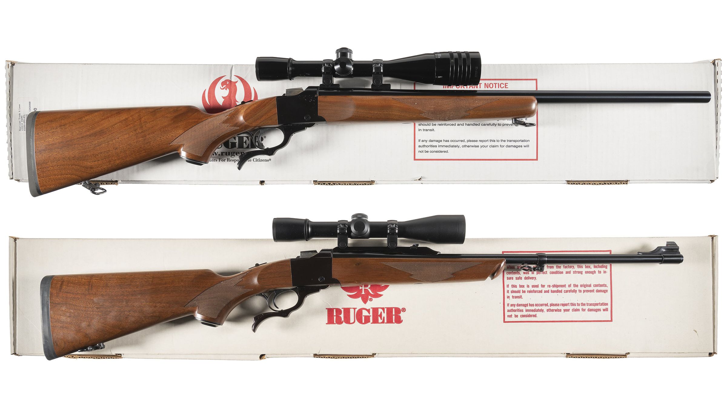 Two Scoped Ruger No. 1 Single Shot Rifles | Rock Island Auction
