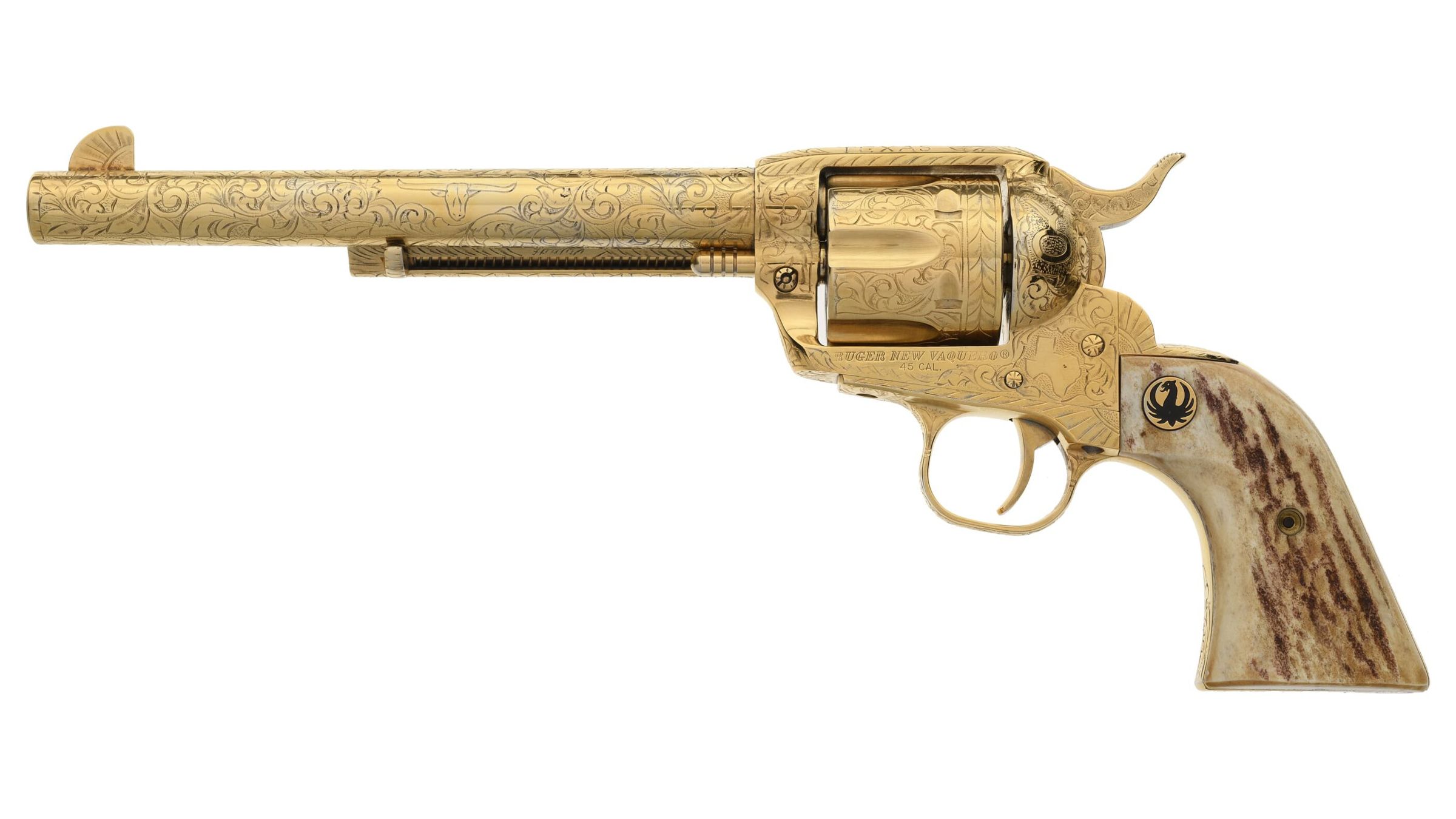 Valade Engraved and Gold Plated Ruger New Vaquero Revolver | Rock ...